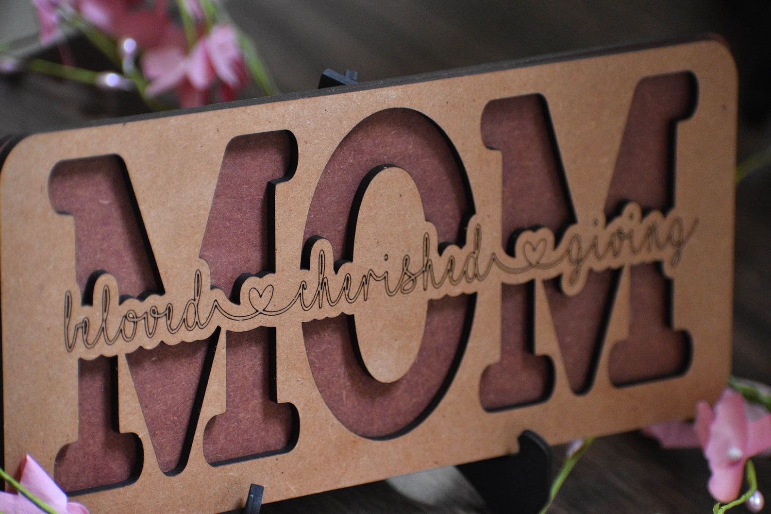 Mom Cut Out Sign With Easel/2 Layered Mothers Day Sign/ Mom - Etsy