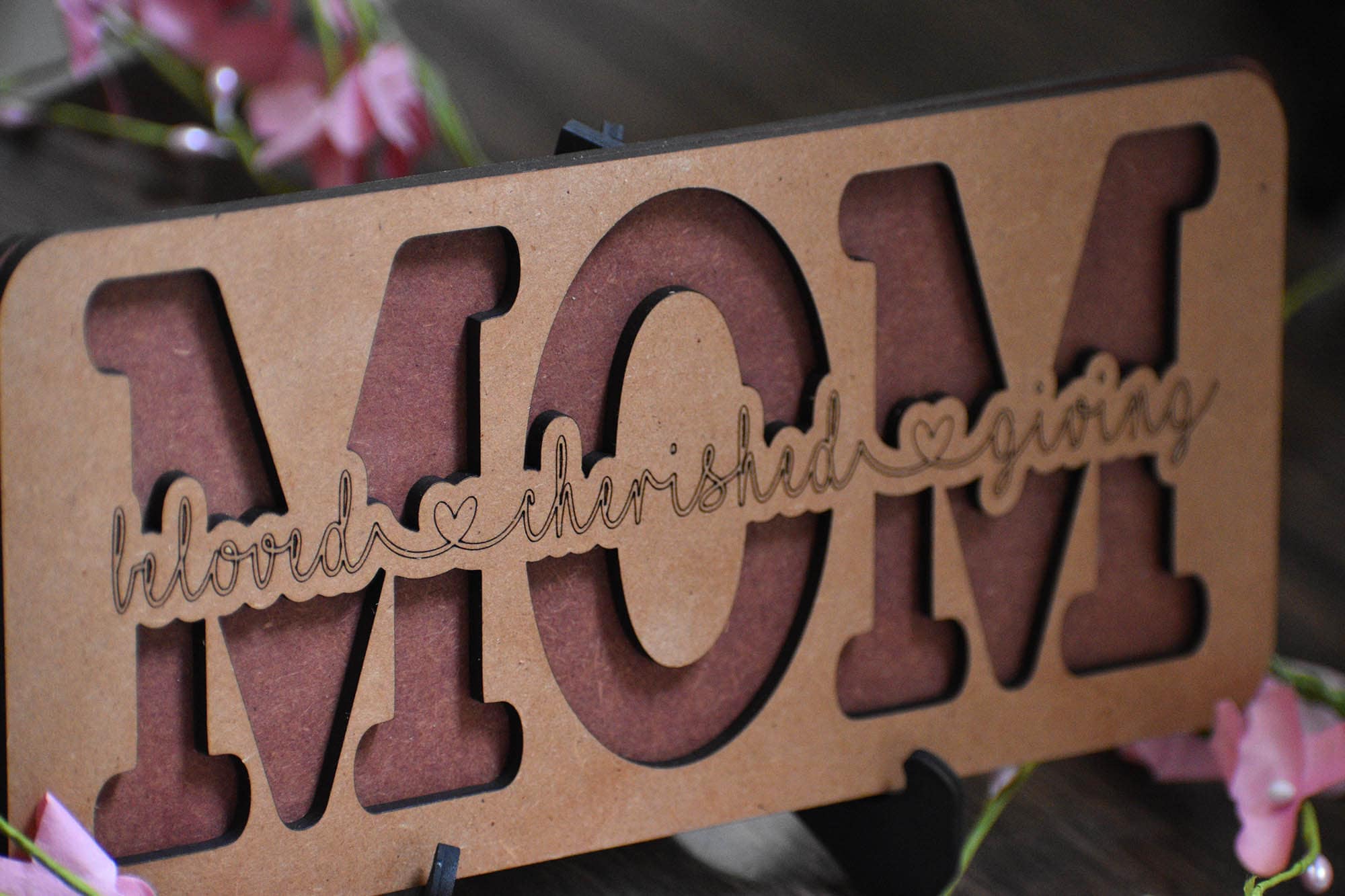 Mom Cut Out Sign With Easel/2 Layered Mothers Day Sign/ Mom - Etsy