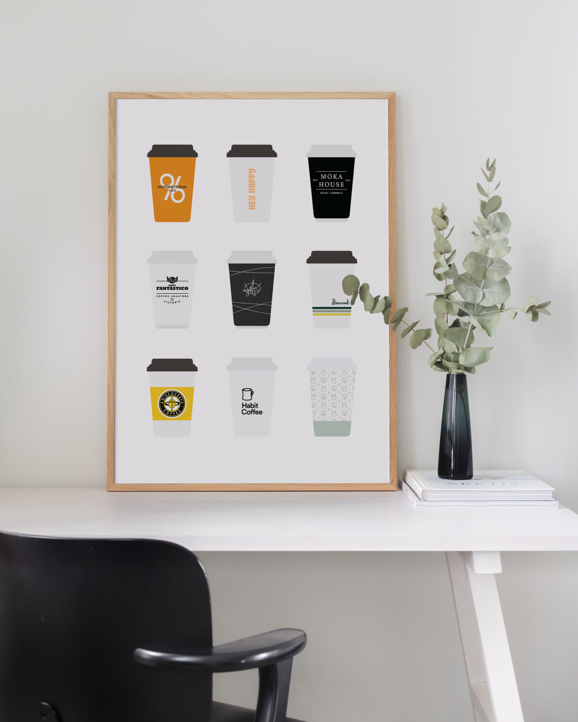 Victoria Coffee Print Digital Download Local Coffee Shops - Etsy