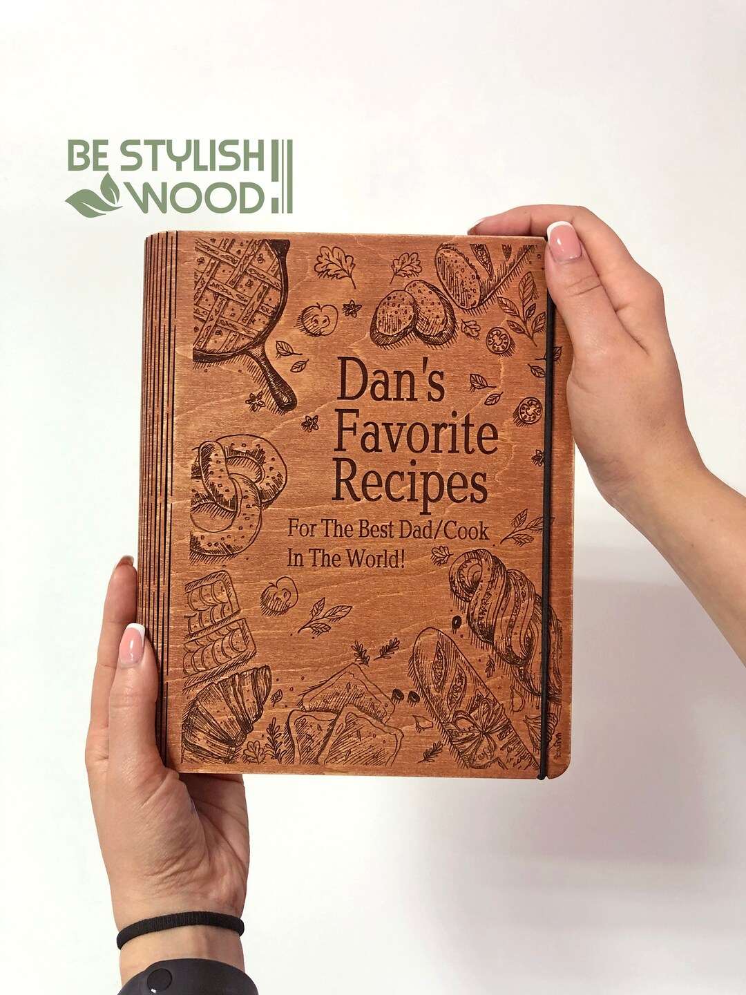 Personalized Wooden Recipe Book Binder: Custom Engraved Cookbook ...