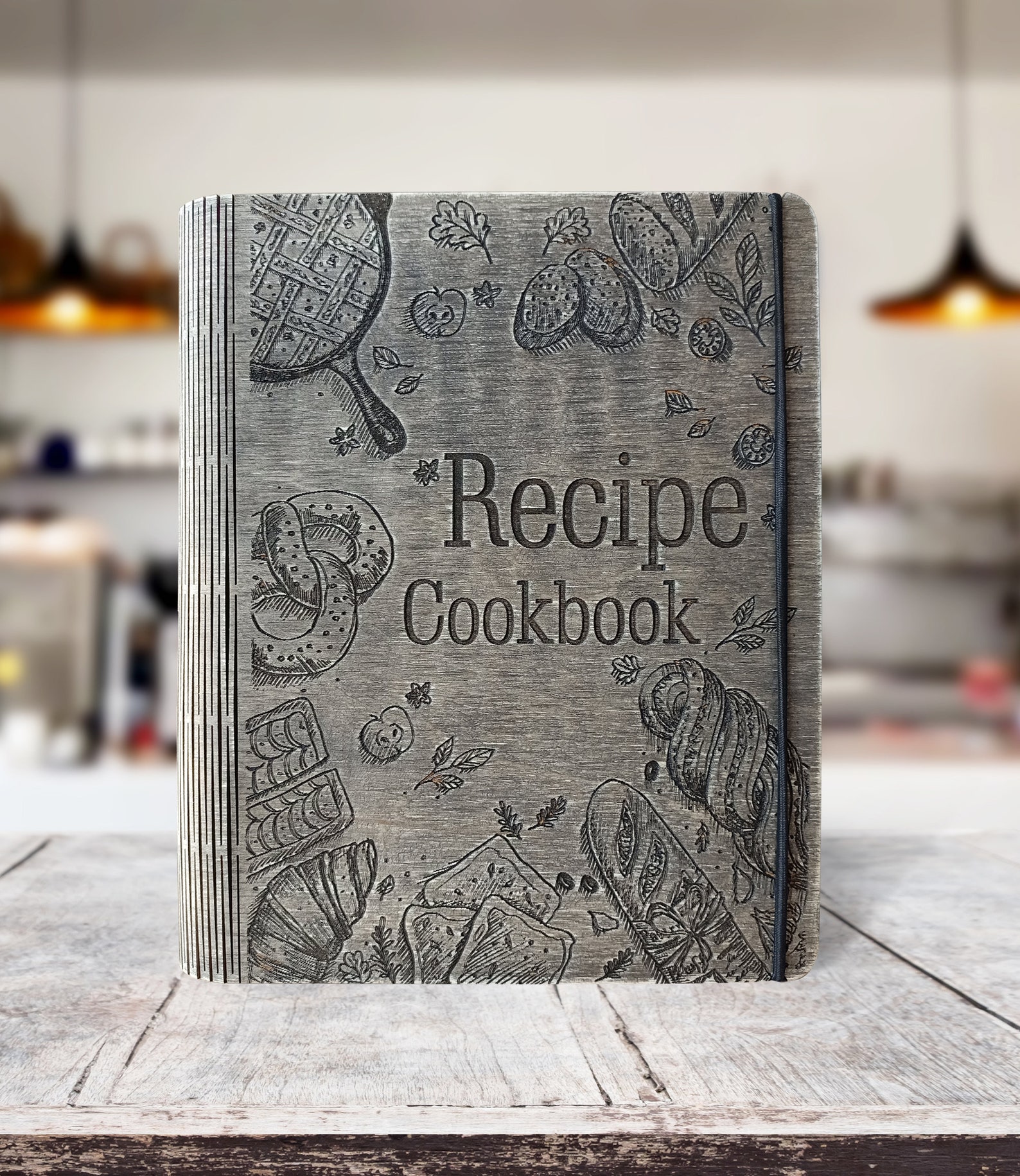 Personalized Wooden Recipe Book Binder Custom Journal Cookbook - Etsy