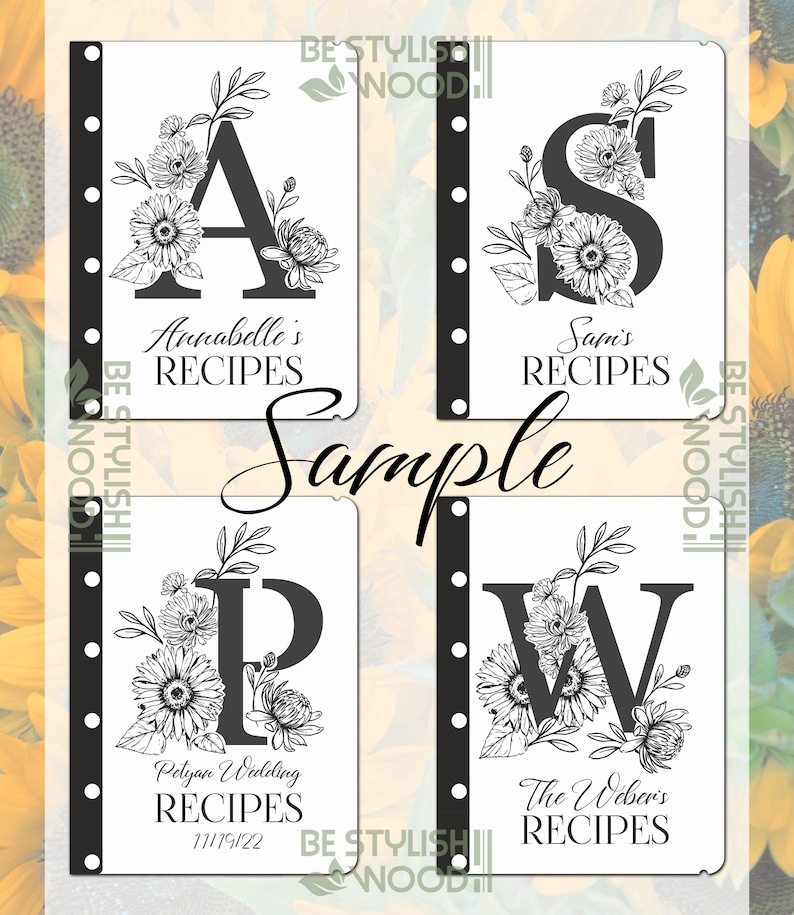 Personalized Recipe Book, Blank Binder, Christmas Gifts for Mom, Wooden ...