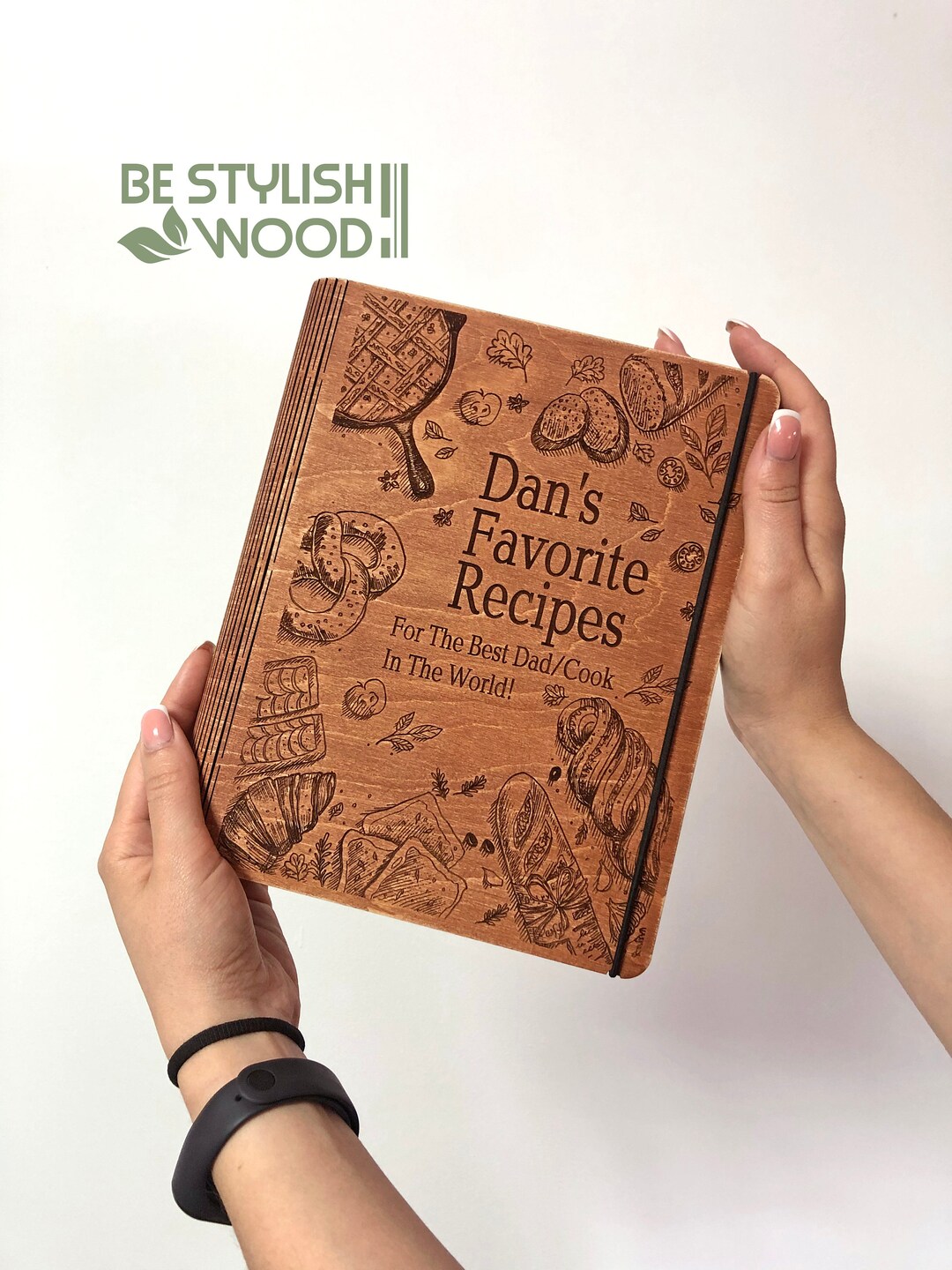 Personalized Wood Recipe Book: Custom Heirloom Recipes Cookbook Gift ...
