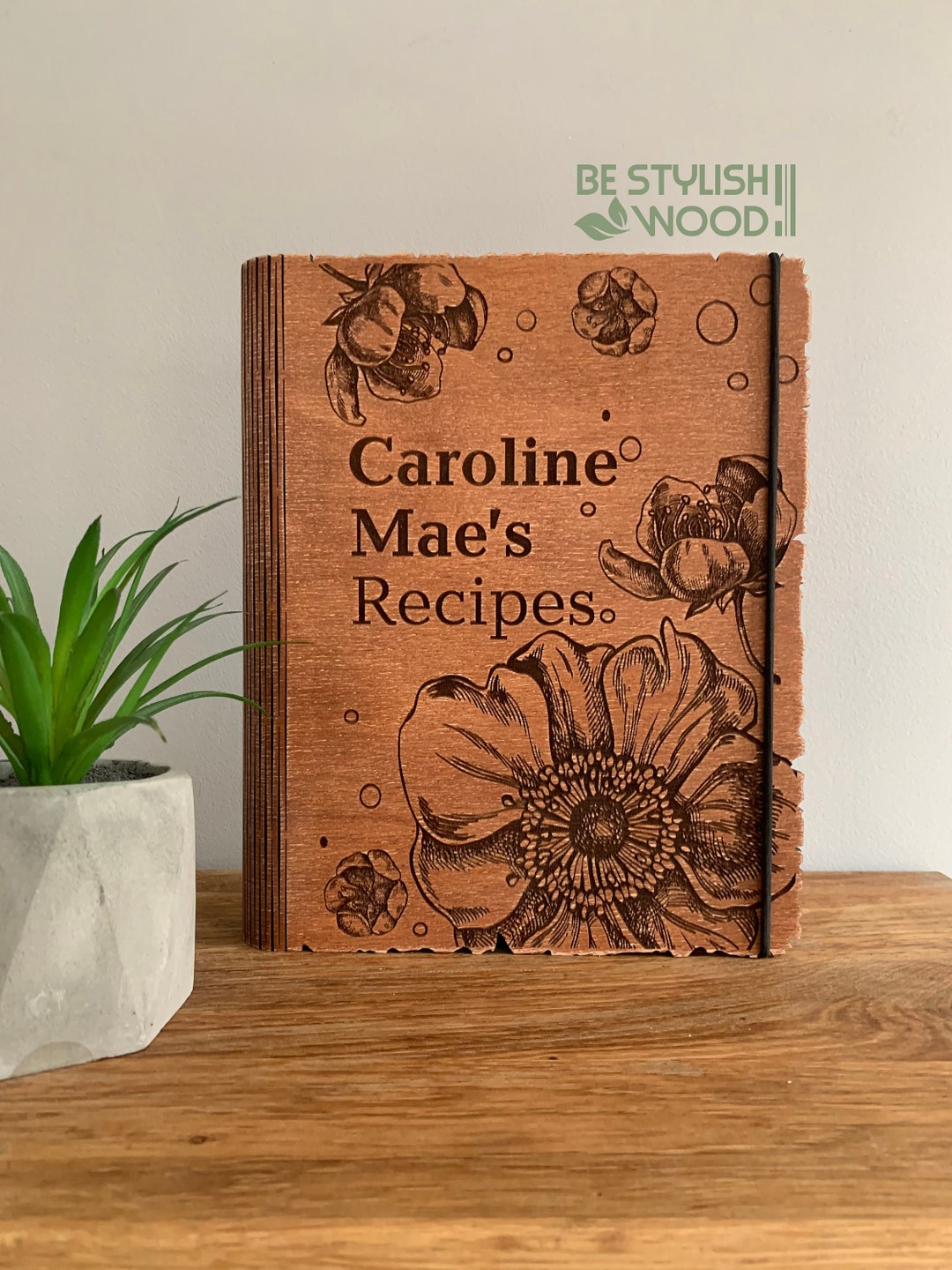 Personalized Wooden Recipe Book: Family Heirloom Cookbook Christmas ...