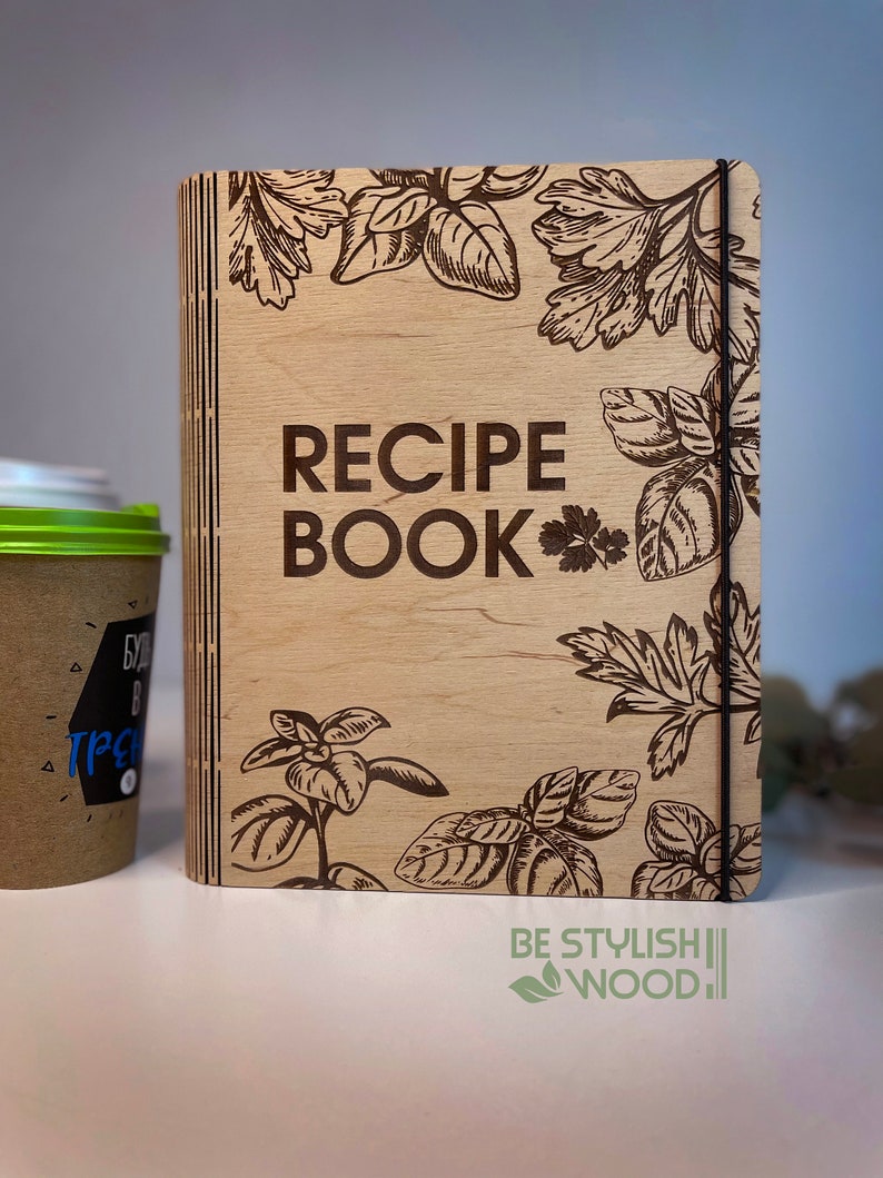Personalized Wooden Recipe Book Binder Custom Journal Cookbook - Etsy