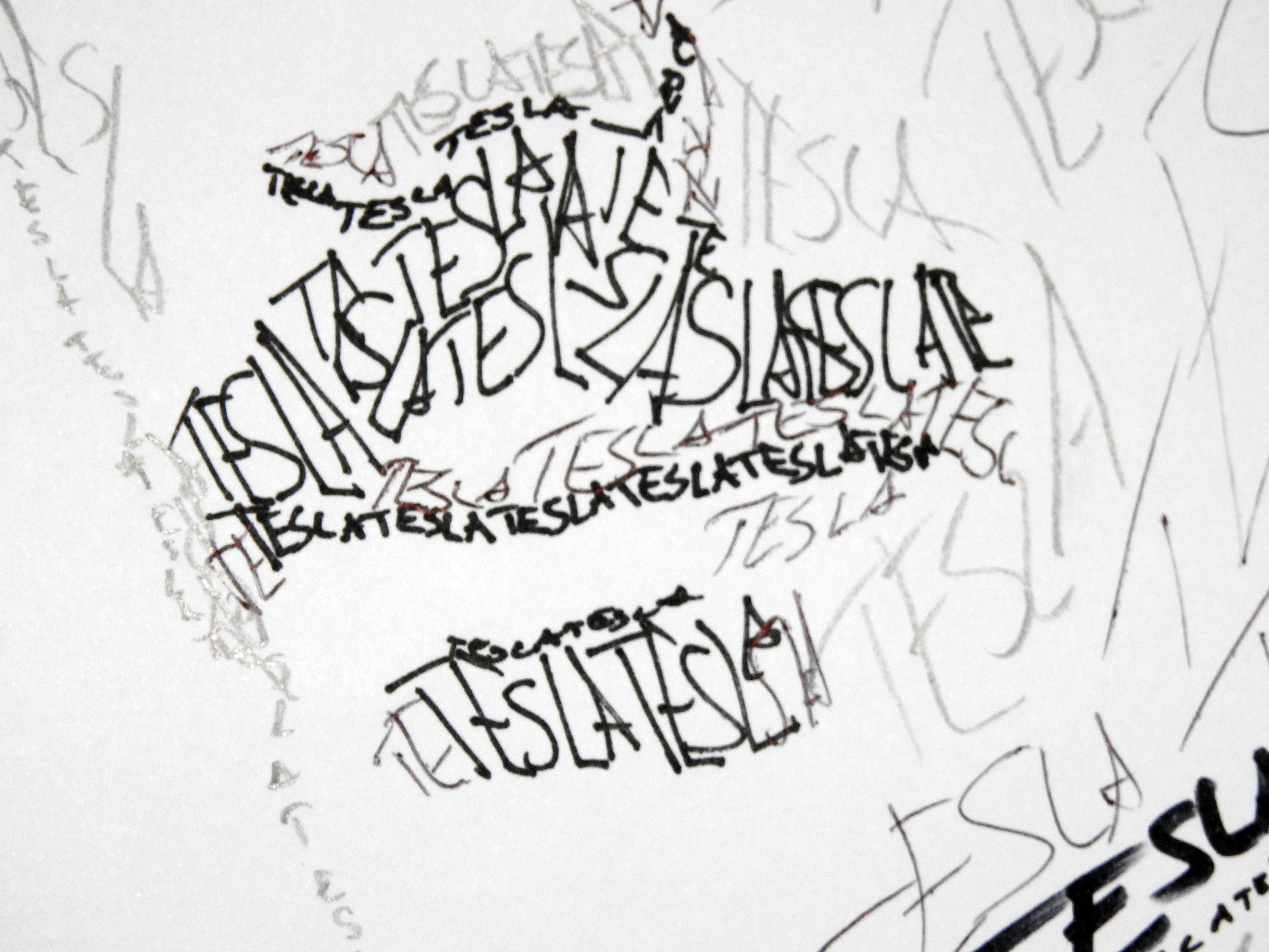 Nikola Tesla Original Portrait Calligram Fan Art Handmade - Etsy