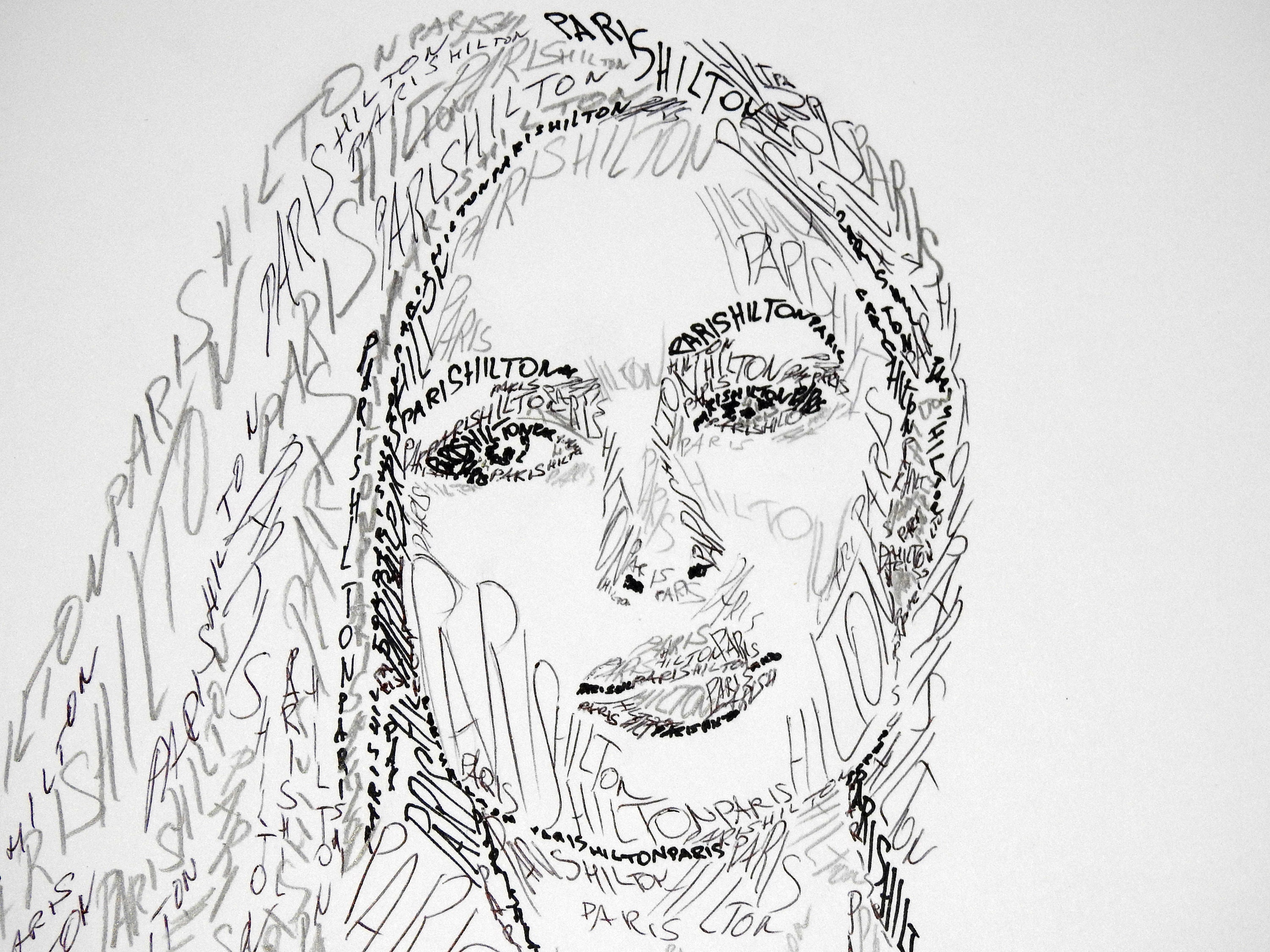 Custom Portrait Handwritten Word Art Calligram Portraits Fine - Etsy