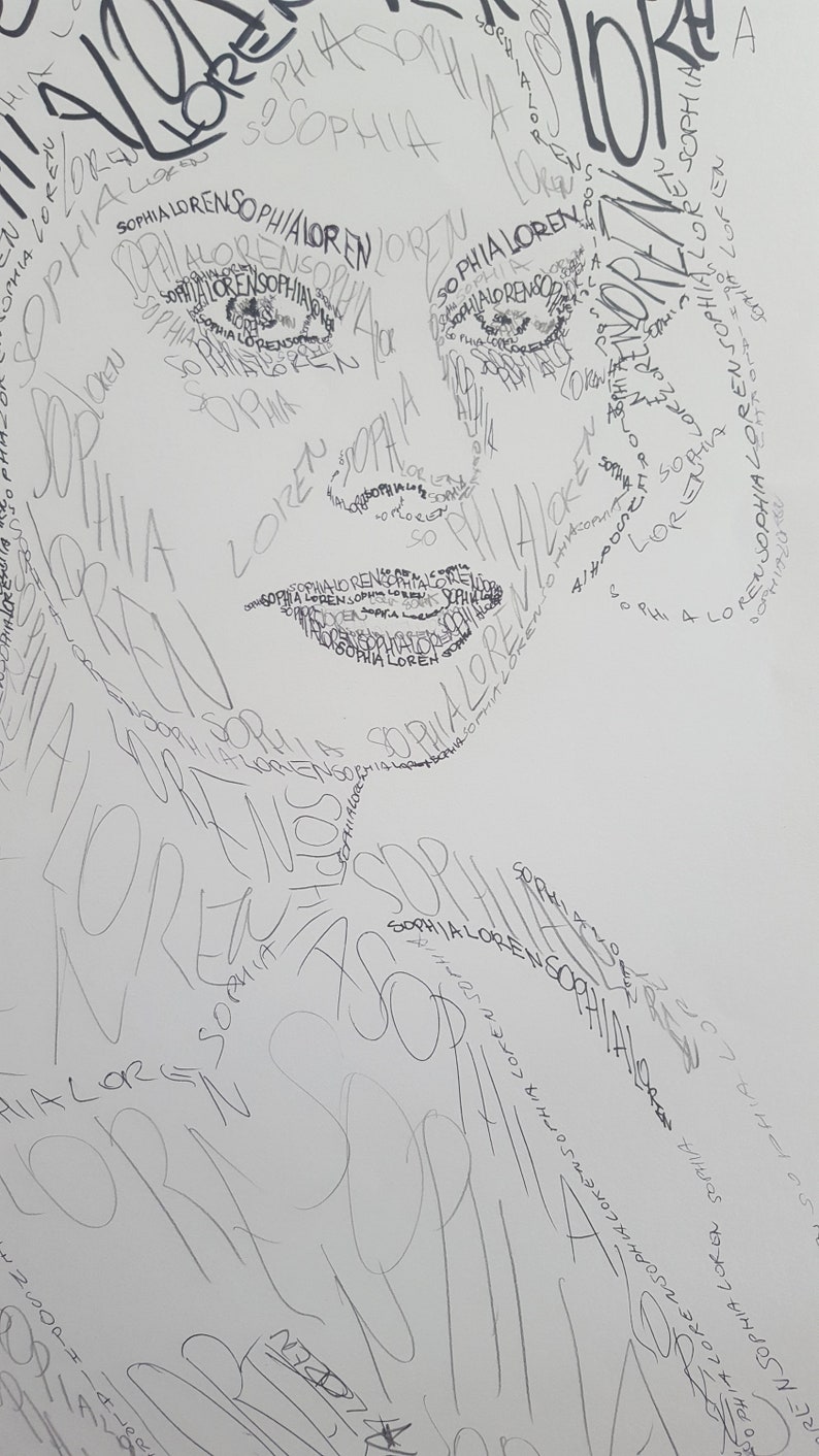 Original Drawing Portrait Pen and Pencil Sophia Loren Original ...