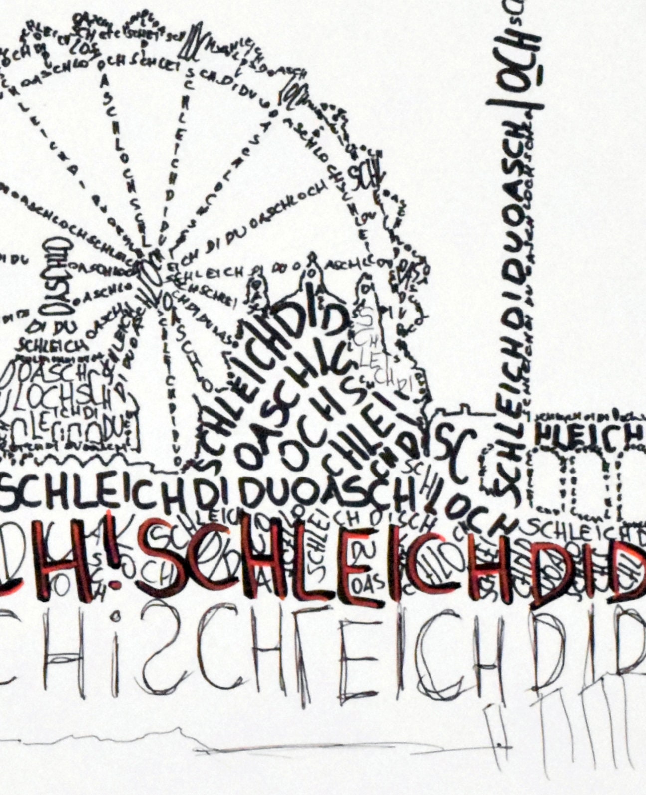 Original Drawing Portrait Pen and Pencil Skyline Vienna Original ...