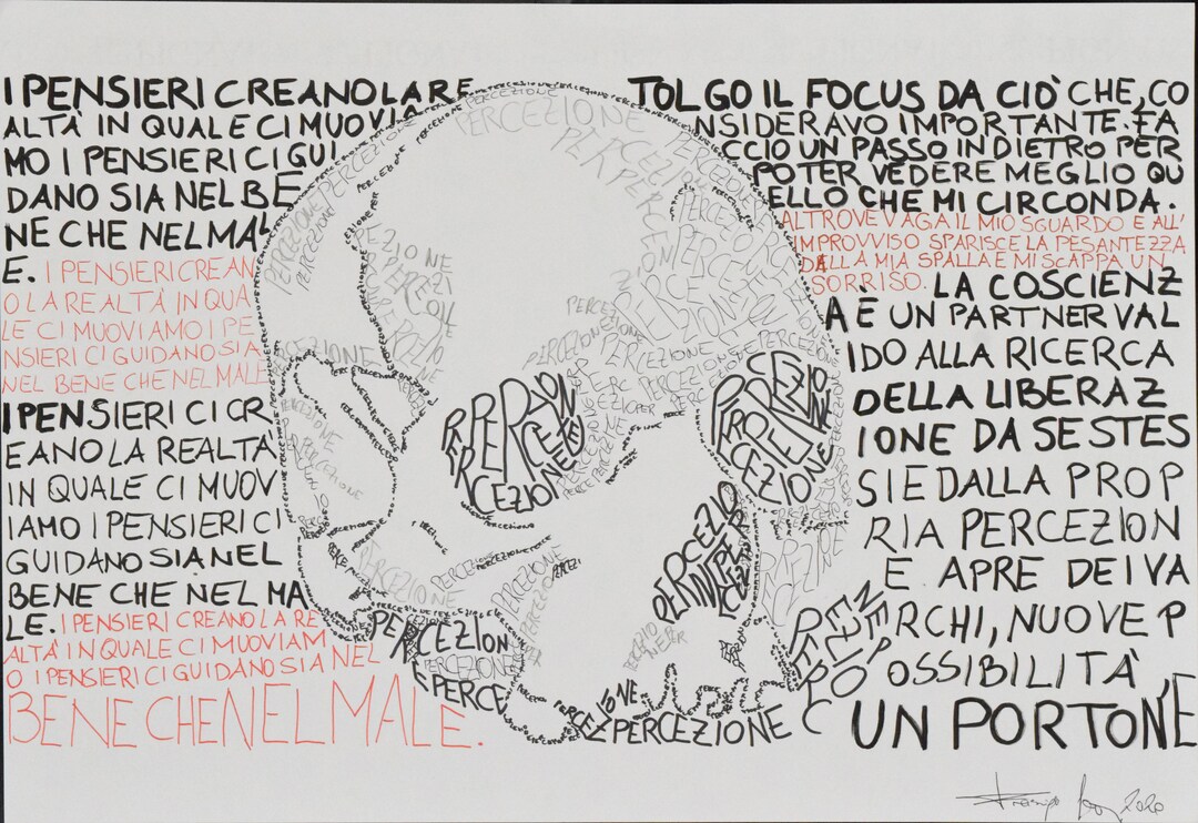 Original Drawing Portrait Pen and Pencil Poetry Italian Original ...