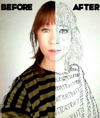 Custom Portrait Handwritten Word Art Calligram Portraits Fine - Etsy