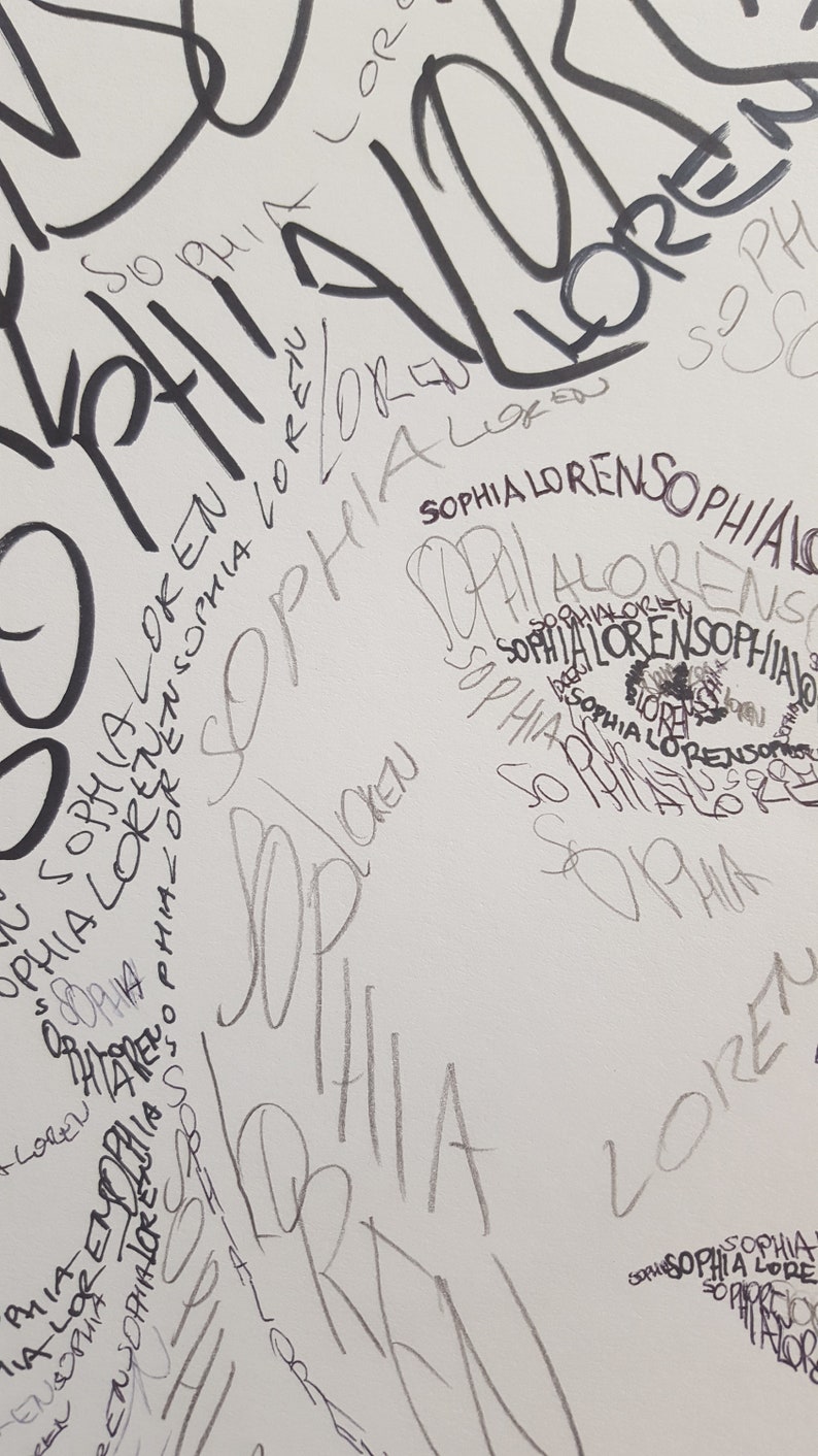 Original Drawing Portrait Pen and Pencil Sophia Loren Original ...