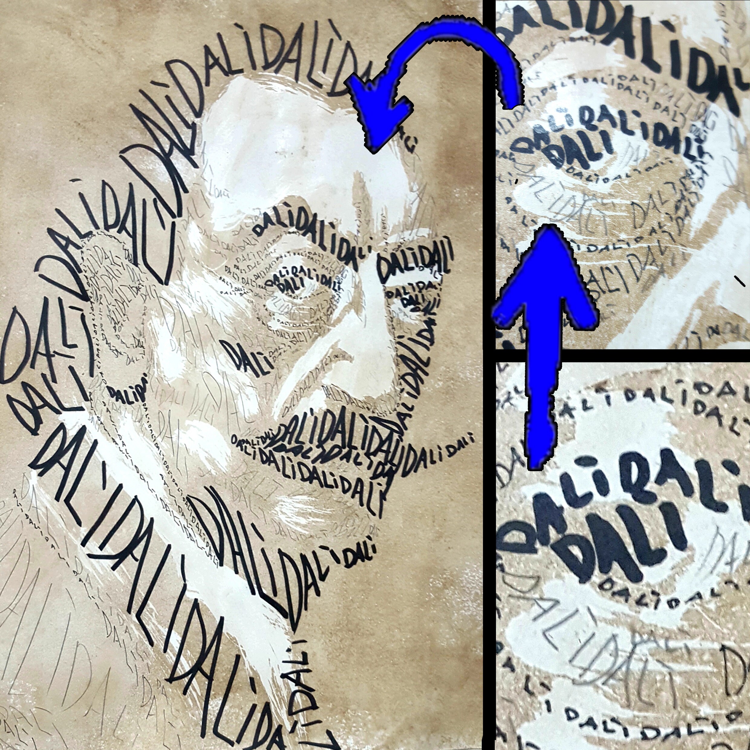 Custom Portrait Handwritten Word Art Calligram Portraits Fine - Etsy