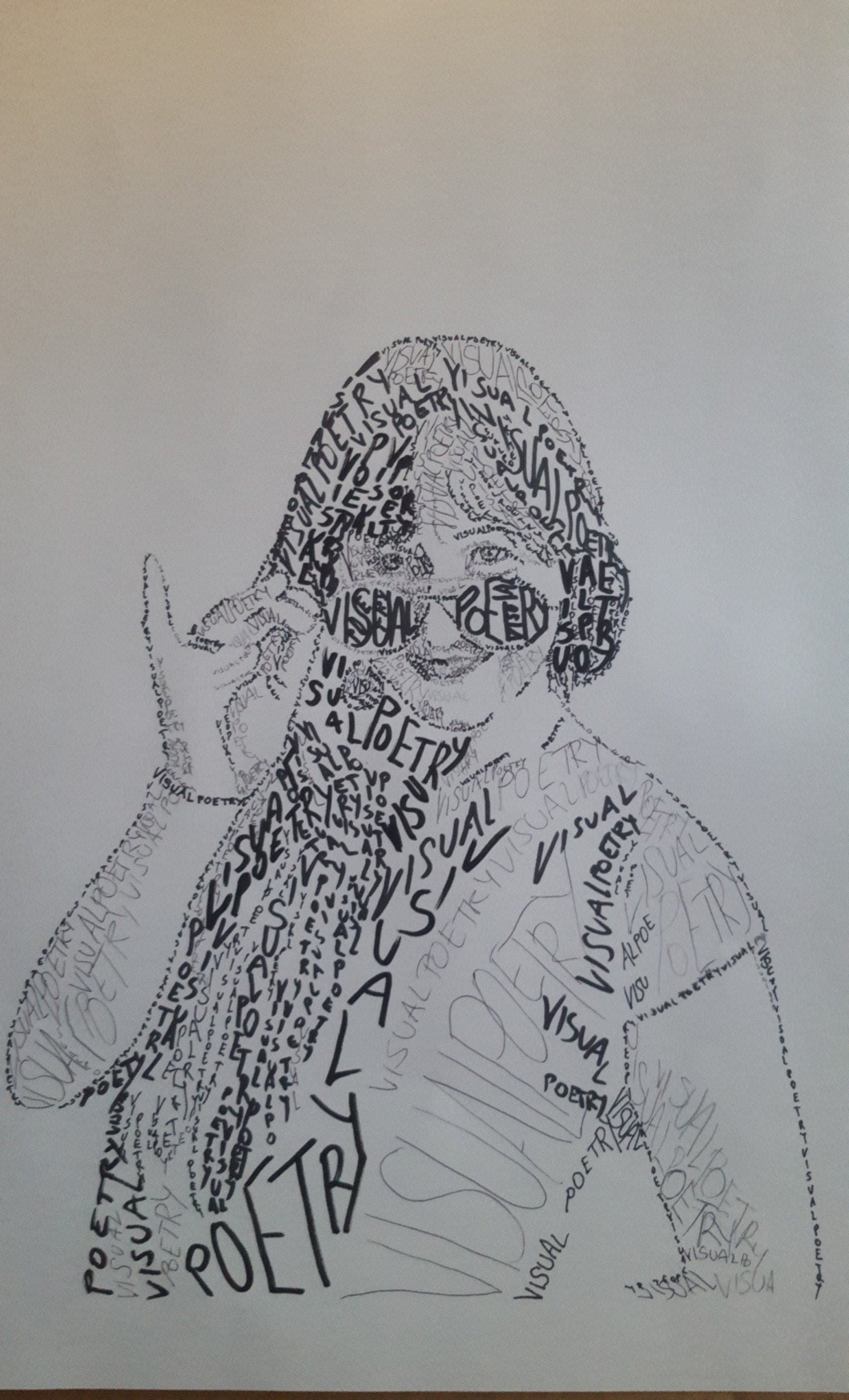 Custom Portrait Handwritten Word Art Calligram Portraits Fine - Etsy