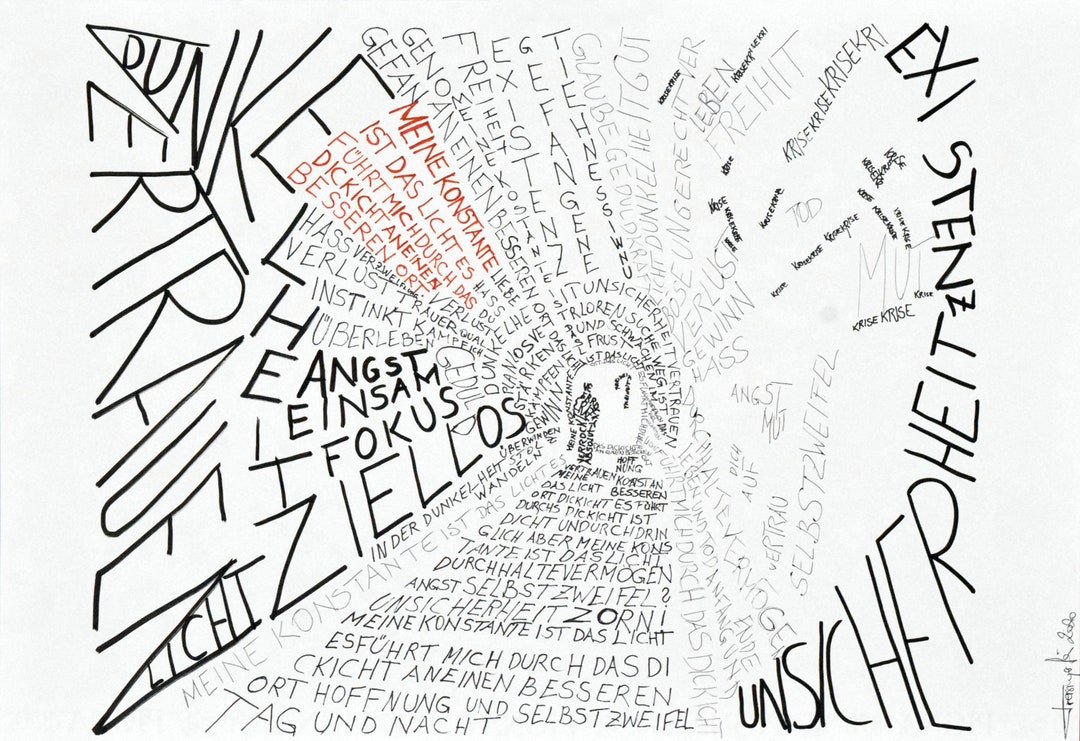 Original Drawing Portrait Pen and Pencil Poetry German Original ...