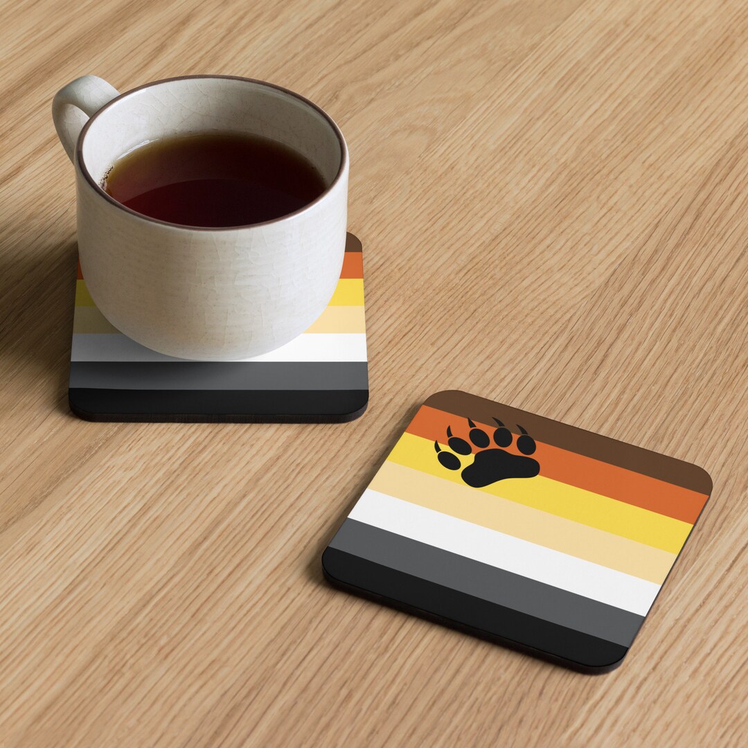 Bear Pride Flag Coaster, Bear Pride Gift for Gay Bear, Gay LGBTQ Pride ...