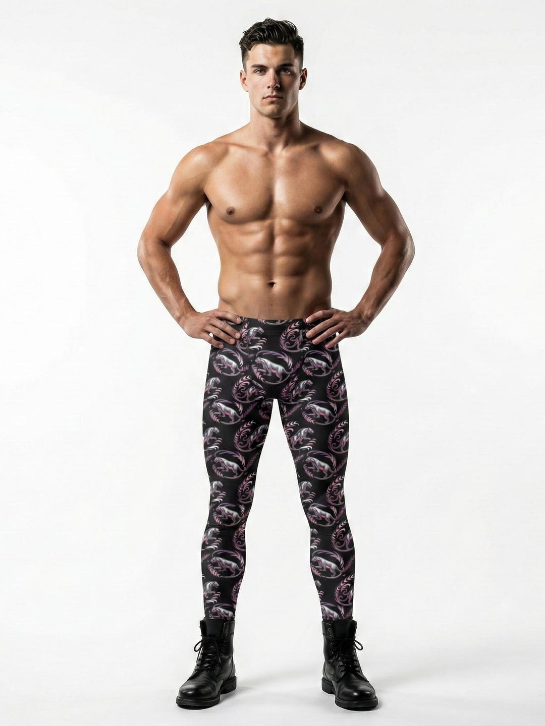 Disco Panther Men’s Leggings – Glitter Panther Meggings, Gay Rave Pants ...