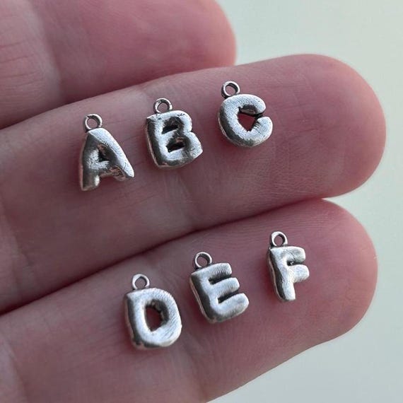 3D Puffy Alphabet Letter Charms 925 Sterling Silver for Permanent Jewelry Jewelry Making and Wholesale Etsy