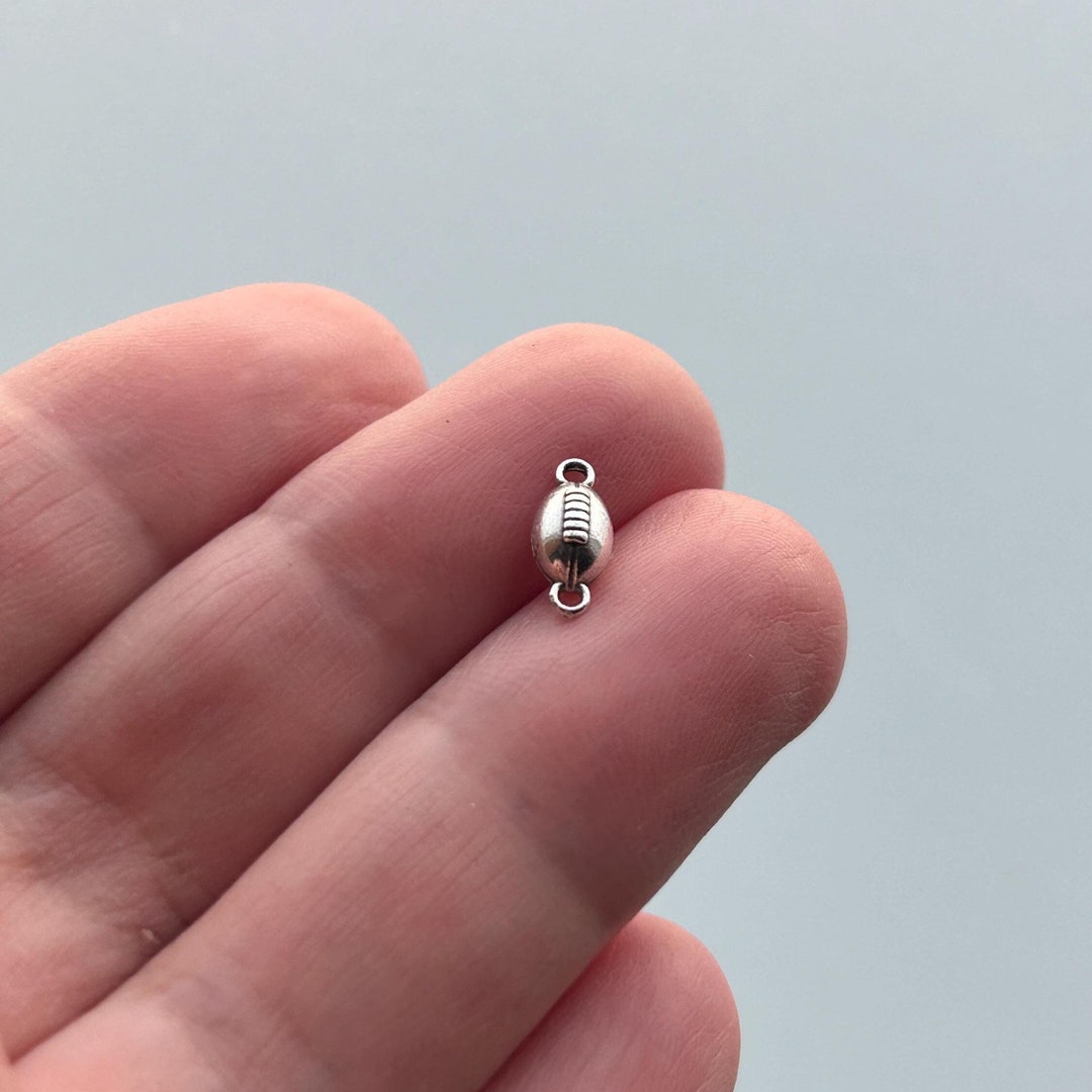 Sterling Silver 3D Football Connector for Permanent Jewelry, Permanent ...