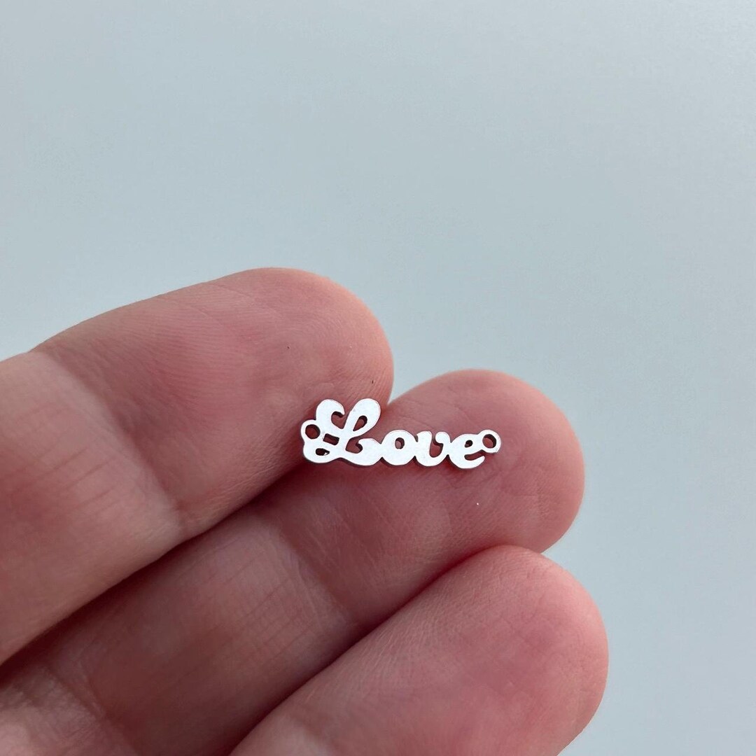 Sterling Silver Laser Cut Love Connector for Permanent Jewelry - Etsy