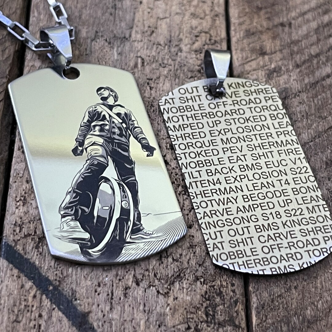 Your Photo! EUC Electric Unicycle Stainless Steel Keychain and Necklace ...