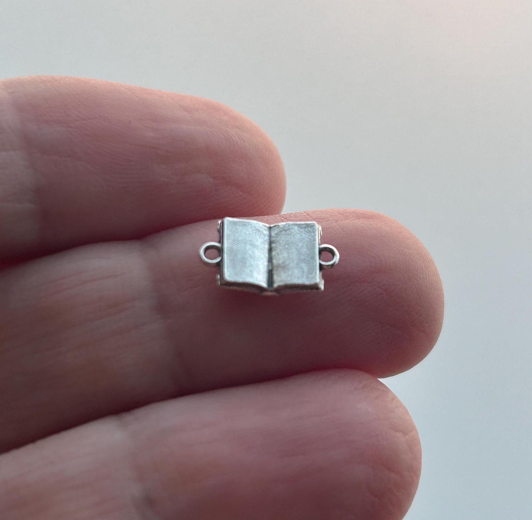 Sterling Silver 3D Book Connector for Permanent Jewelry - Etsy