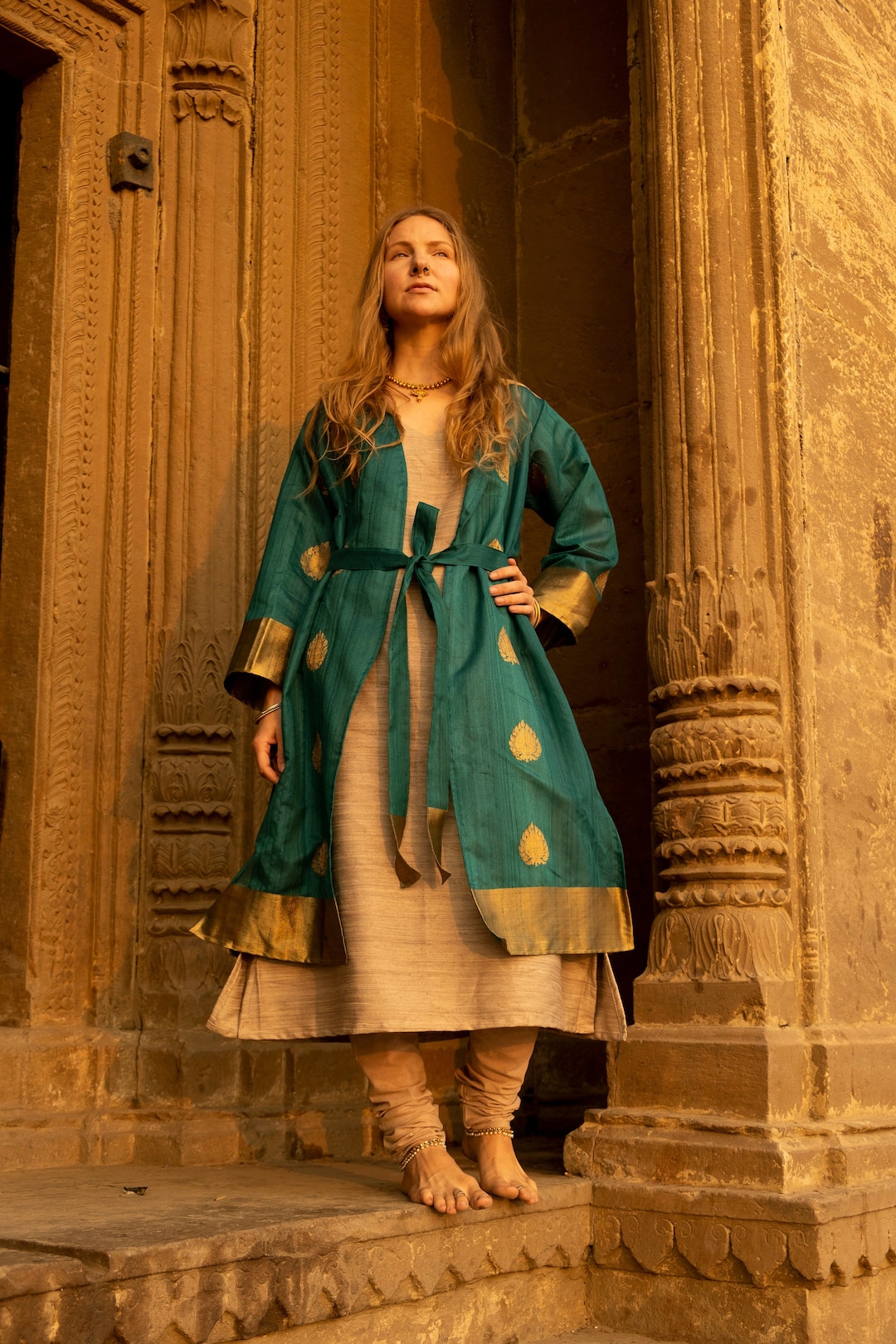 Pure Silk Long Robe ︙ Peace Silk ︙ Pure Silk Kimono ︙ Unique Silk Robe ...