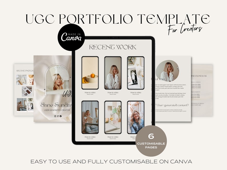 UGC Creator Portfolio Template, User Generated Content, UCG Creator ...