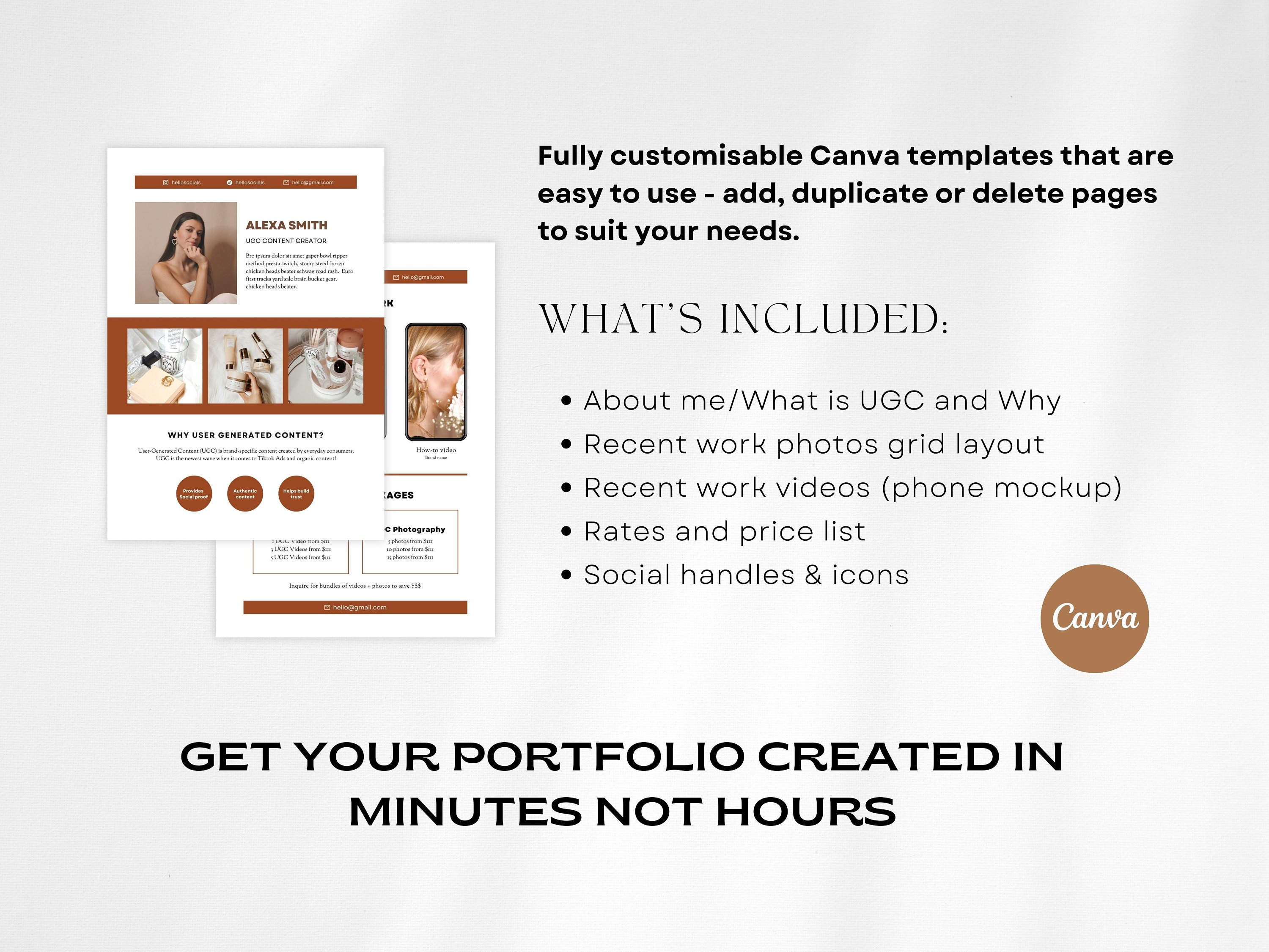 UGC Portfolio, Influencer Media Kit, 2 Page Media Kit, Influencer Media ...
