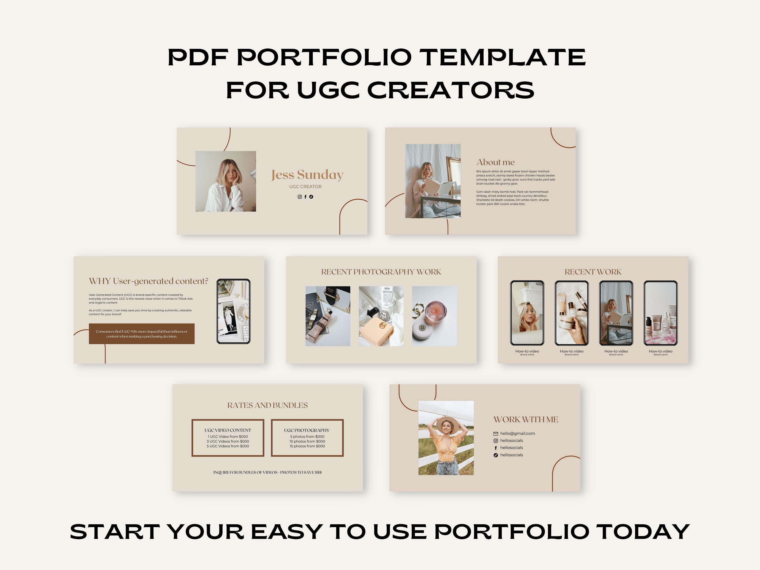 UGC Portfolio, UGC Template, UCG Creator, User Generated Content, Ugc ...