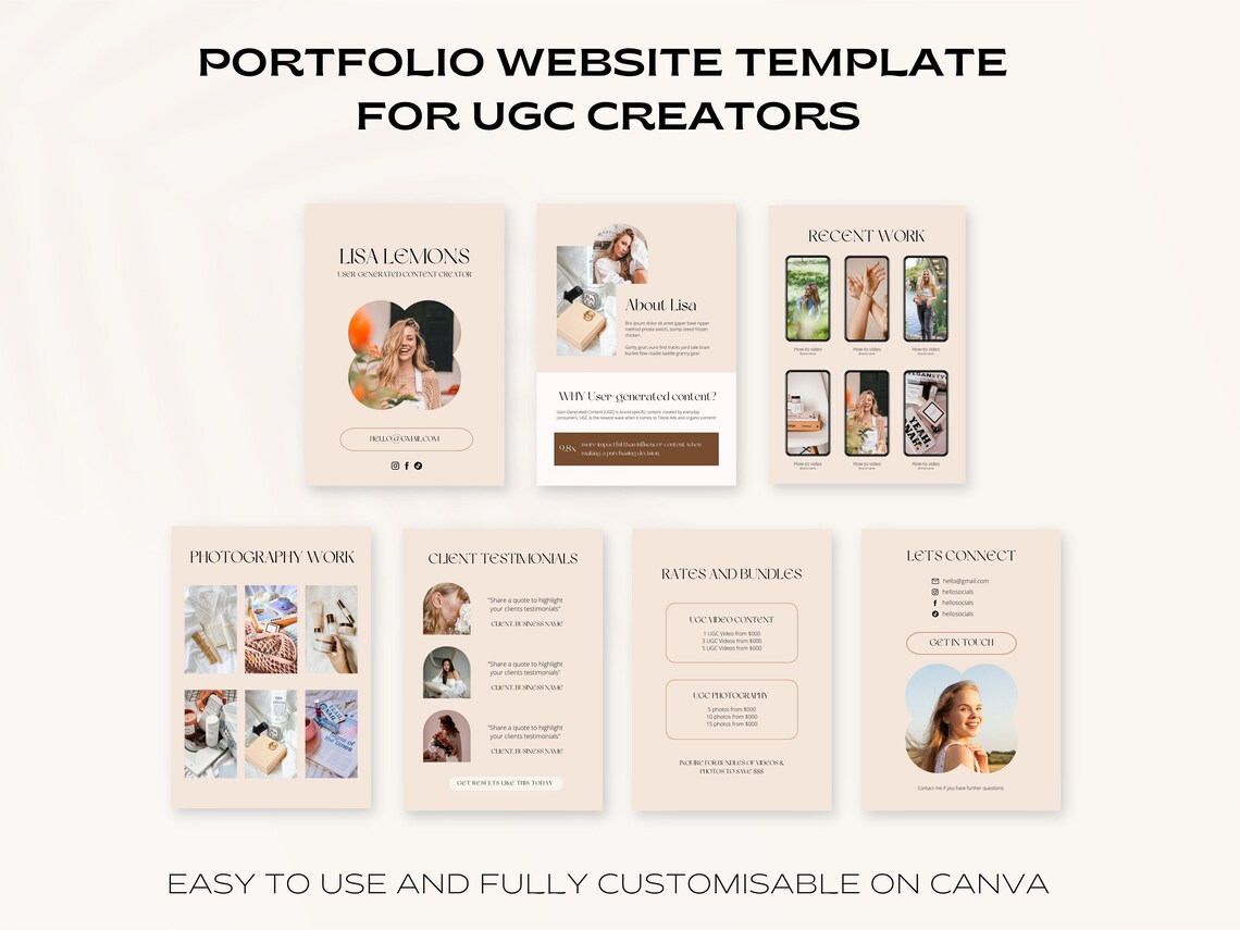 UGC Creator Portfolio, UGC Portfolio, UGC Creator Portfolio Template ...