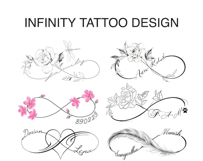 Custom Infinity Symbol Tattoo Design, Infinity Child Tattoo, Infinity ...
