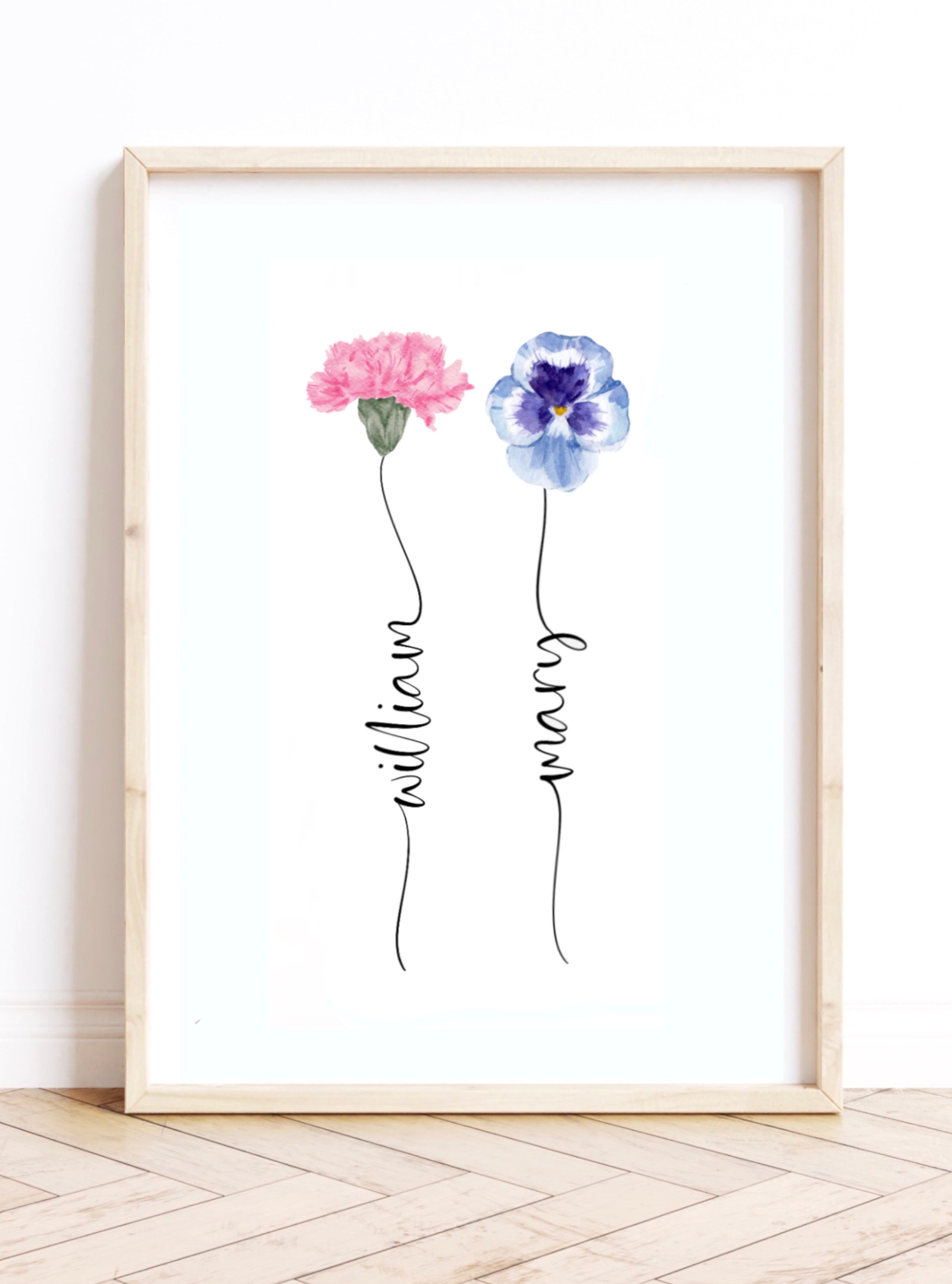 Personalized Family Flower Name Family Bouquet Custom - Etsy