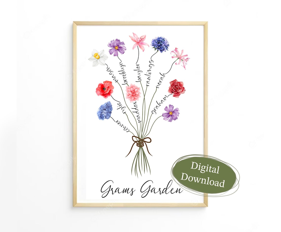 Custom Birth Month Flower, Custom Family Birth Flower Bouquet ...