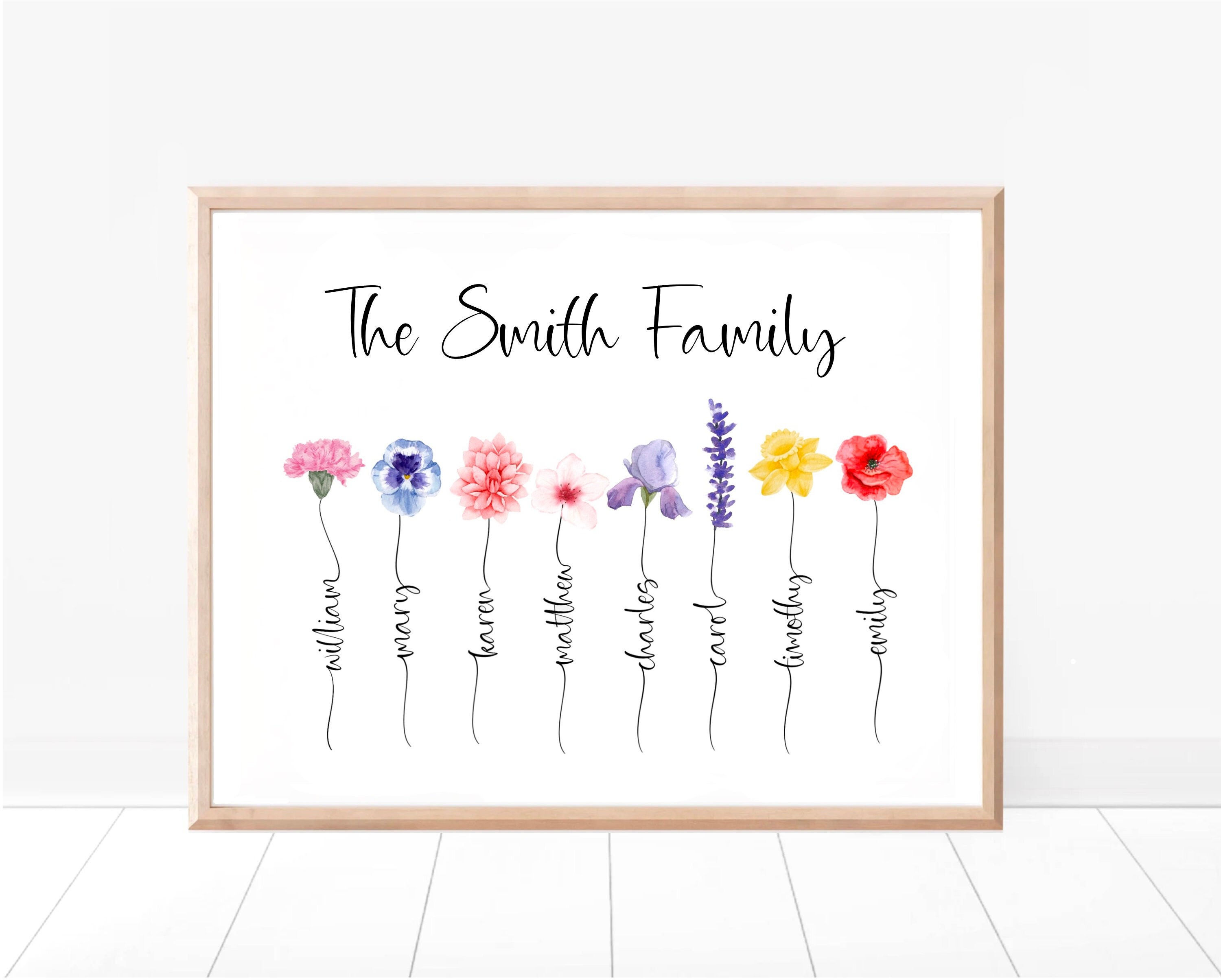 Personalized Family Flower Name Family Bouquet Custom - Etsy UK