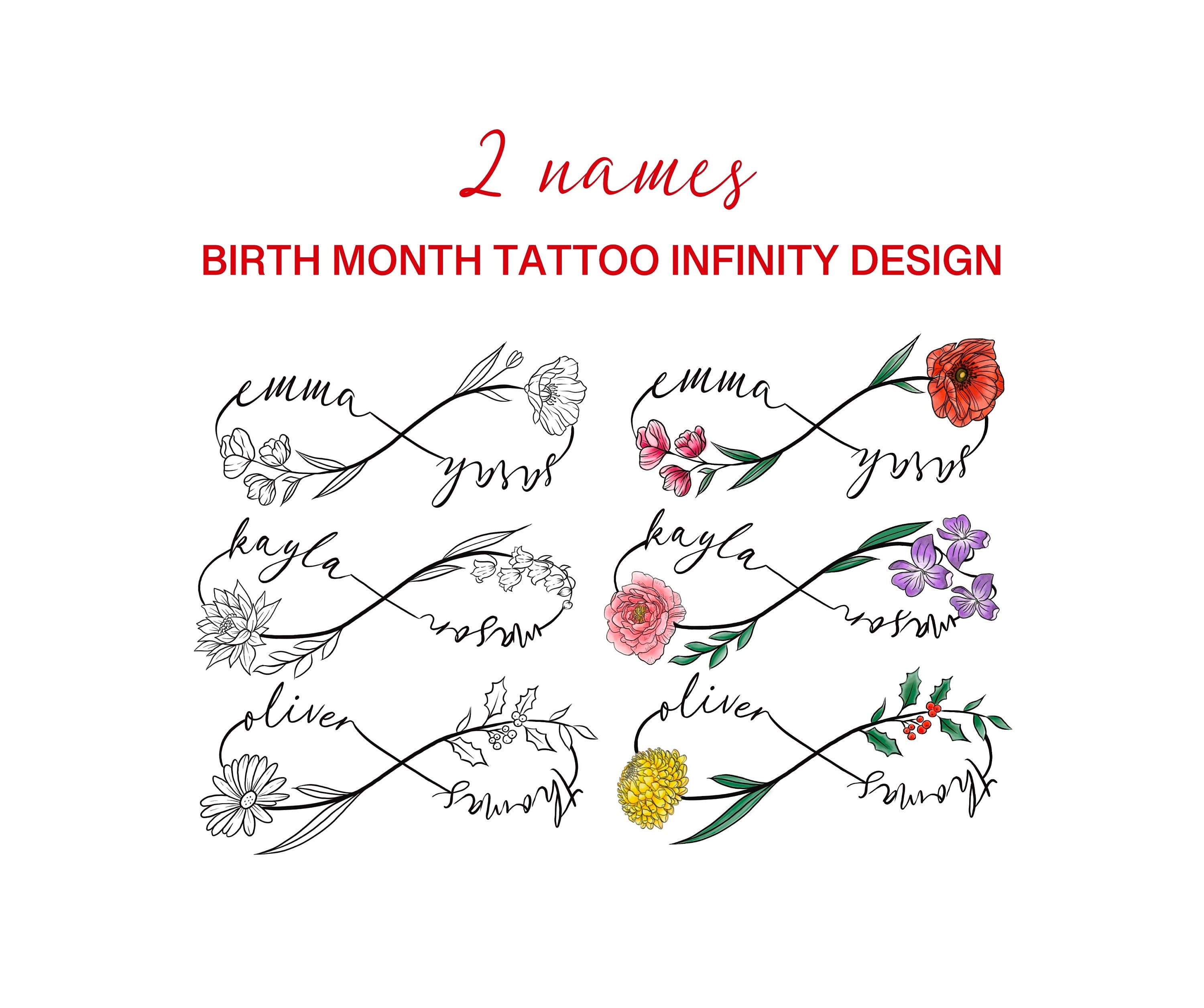 Infinity Symbol With Flowers Stars Infinity Symbol Foot