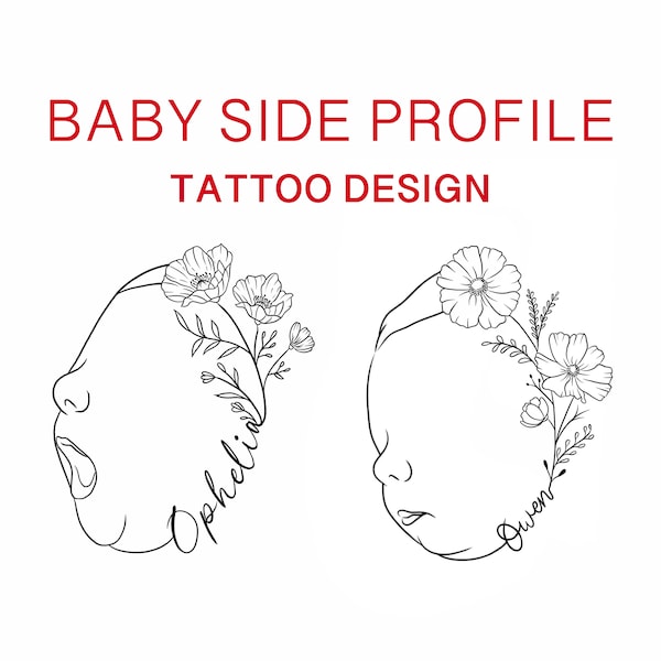 Side Profile Baby Flower - Etsy