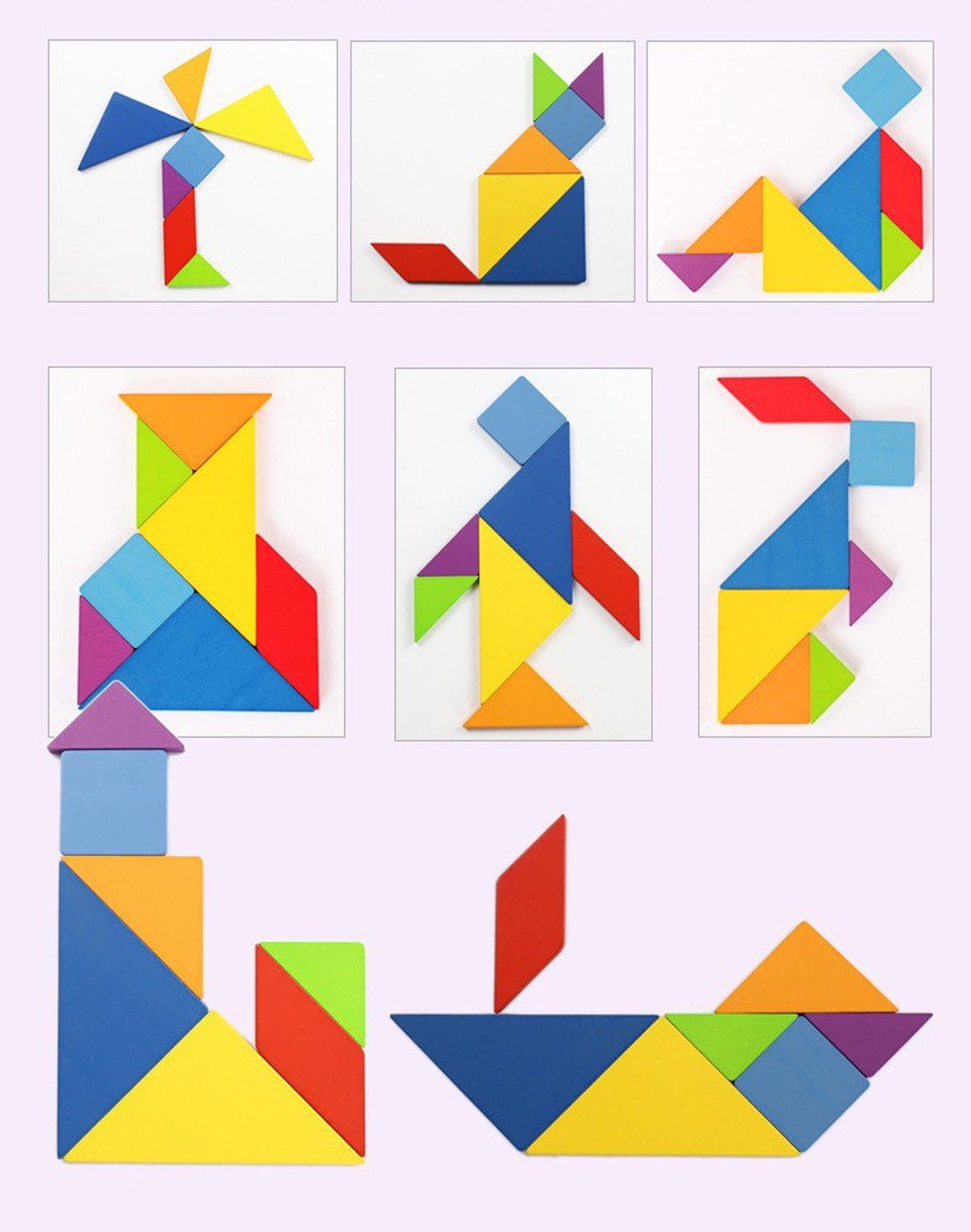 Puzzle for Adults and Kids Wooden Tangram Puzzle Game - Etsy