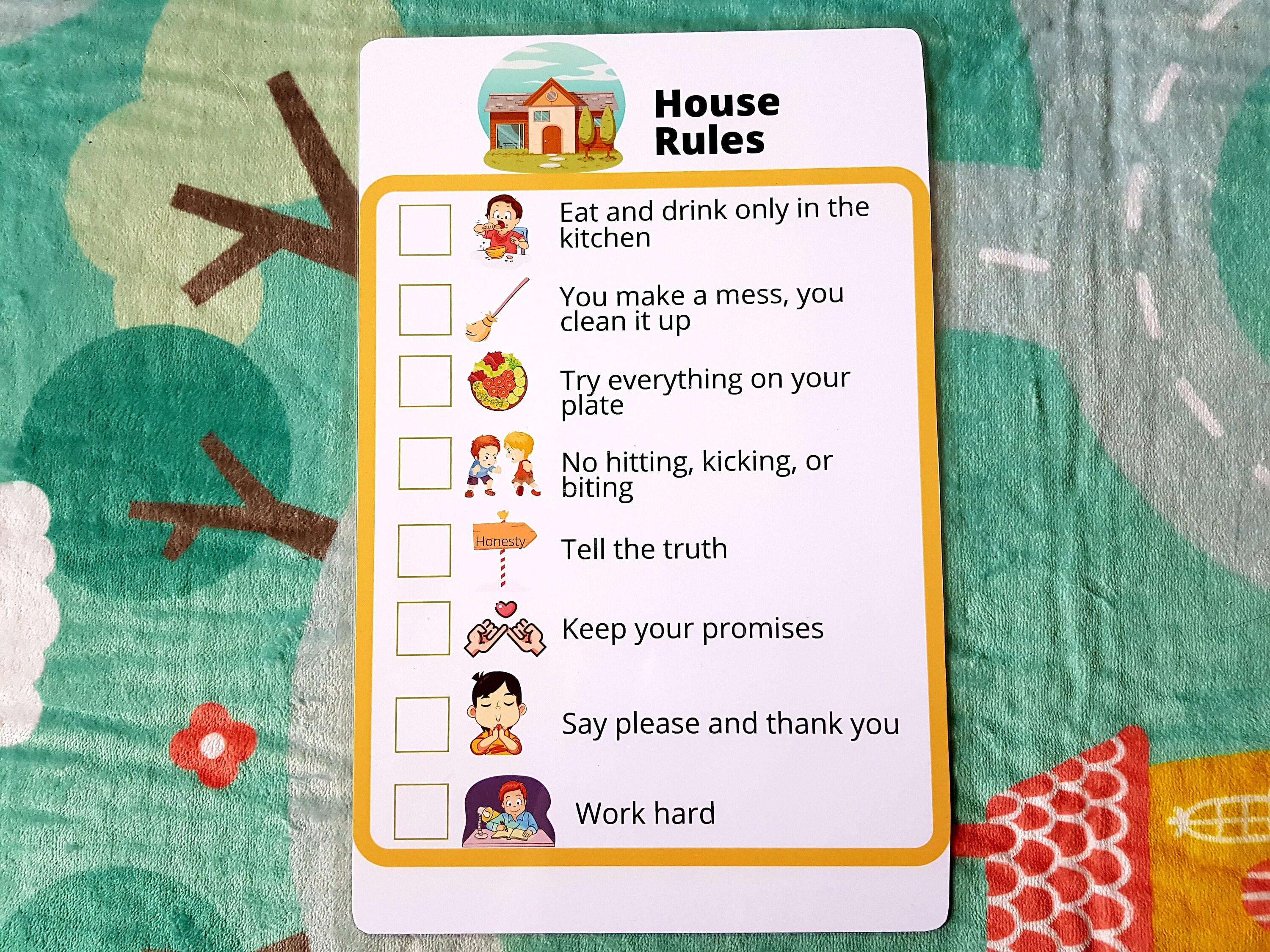 House Rules Morning Routine Checklist Activity Board For Etsy House Rules Morning Routine Checklist Activity Board For Etsy