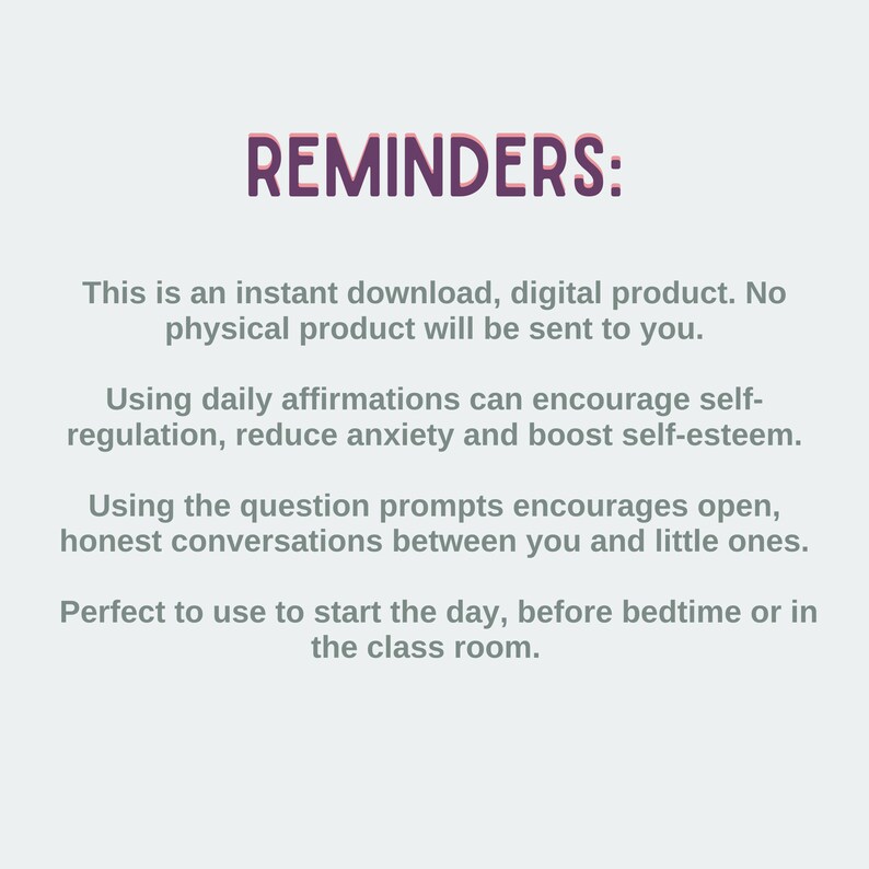 Affirmation Cards for Kids Printable, Children's Positive Affirmation ...