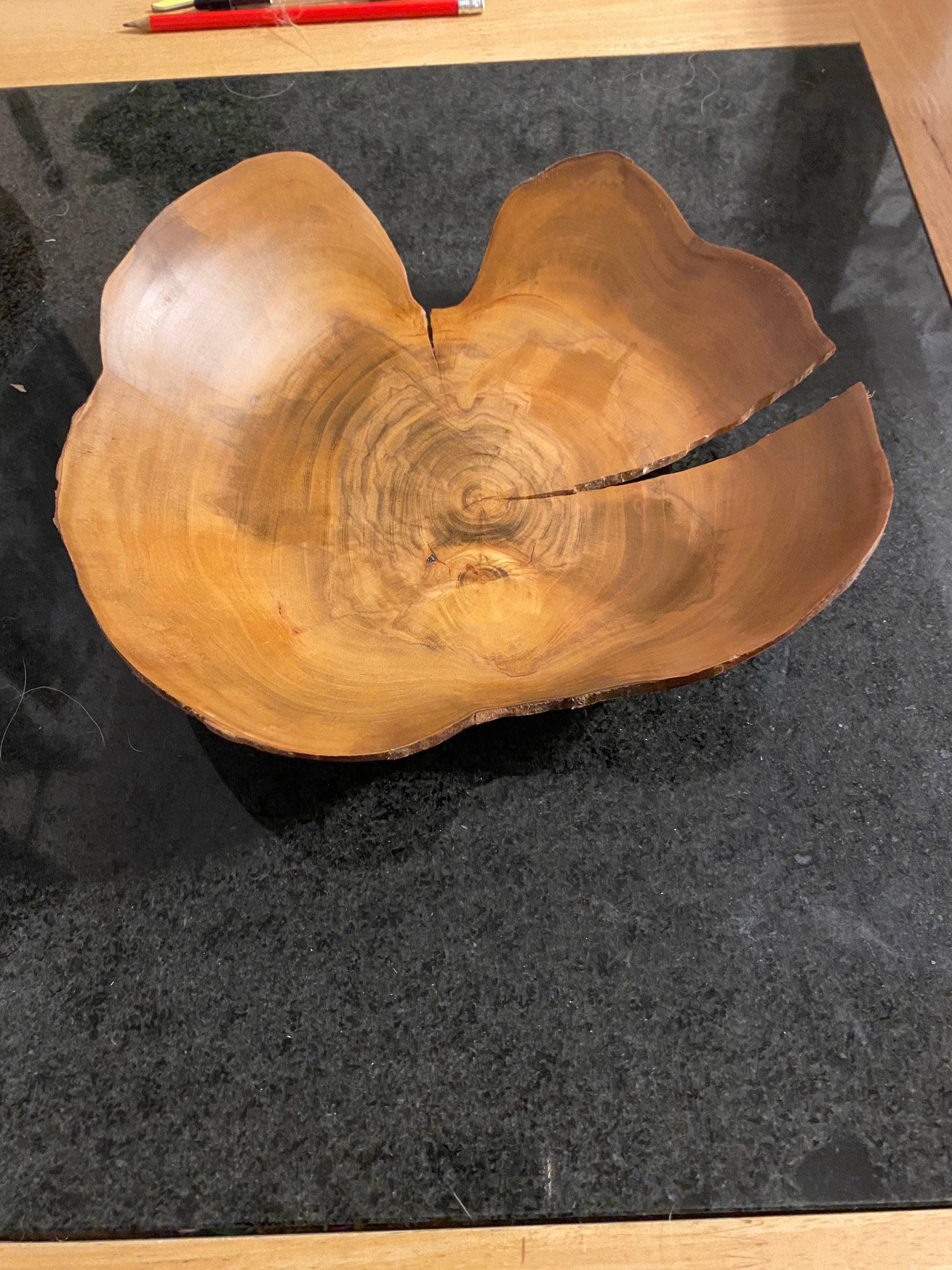 Cherry End Grain Turned Wooden Bowl. Great Edge Profile. Natural Edge ...