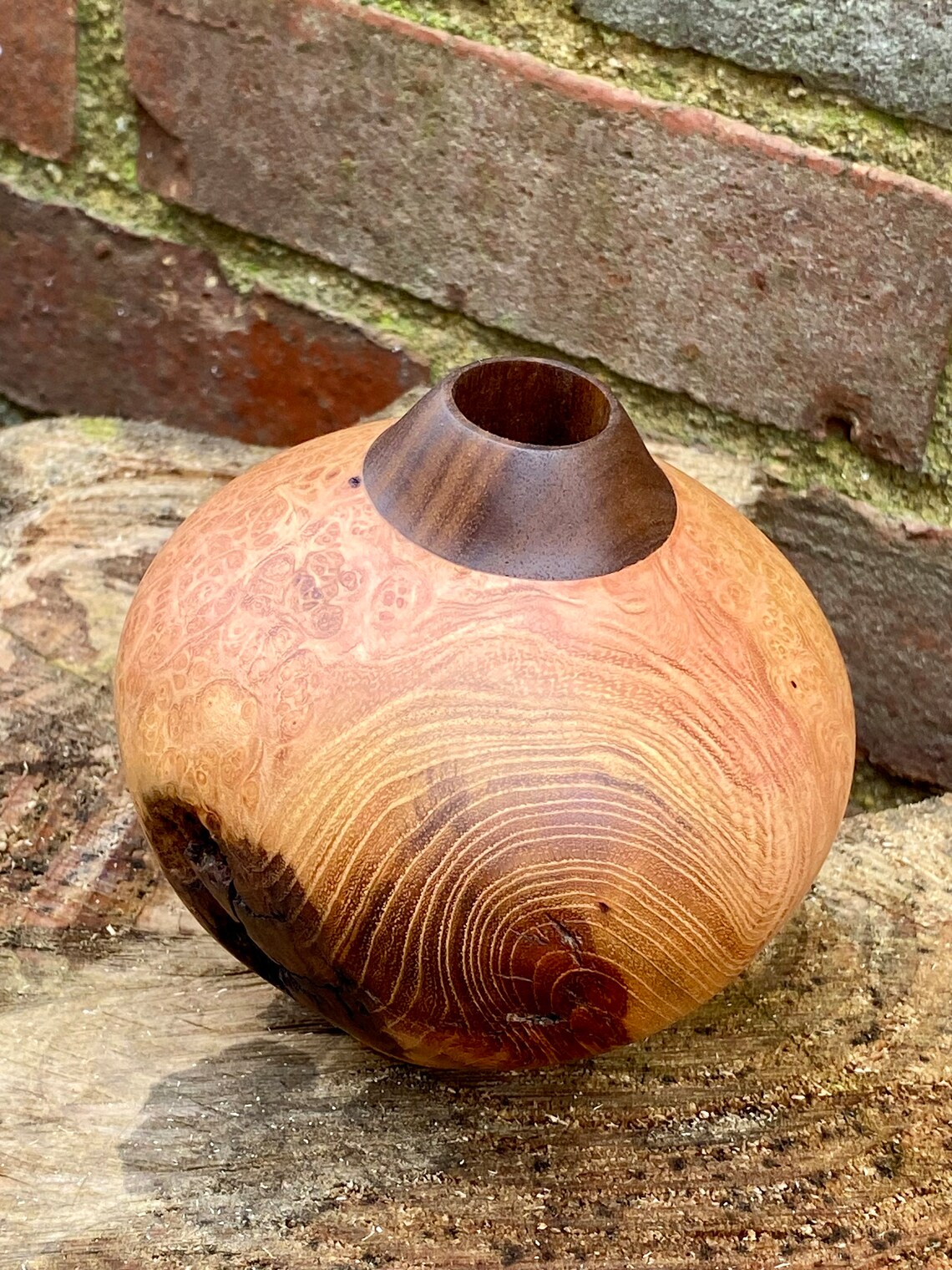 Burr Robinia and African Walnut Hollow Form. Wooden Urn. Wooden Bottles ...