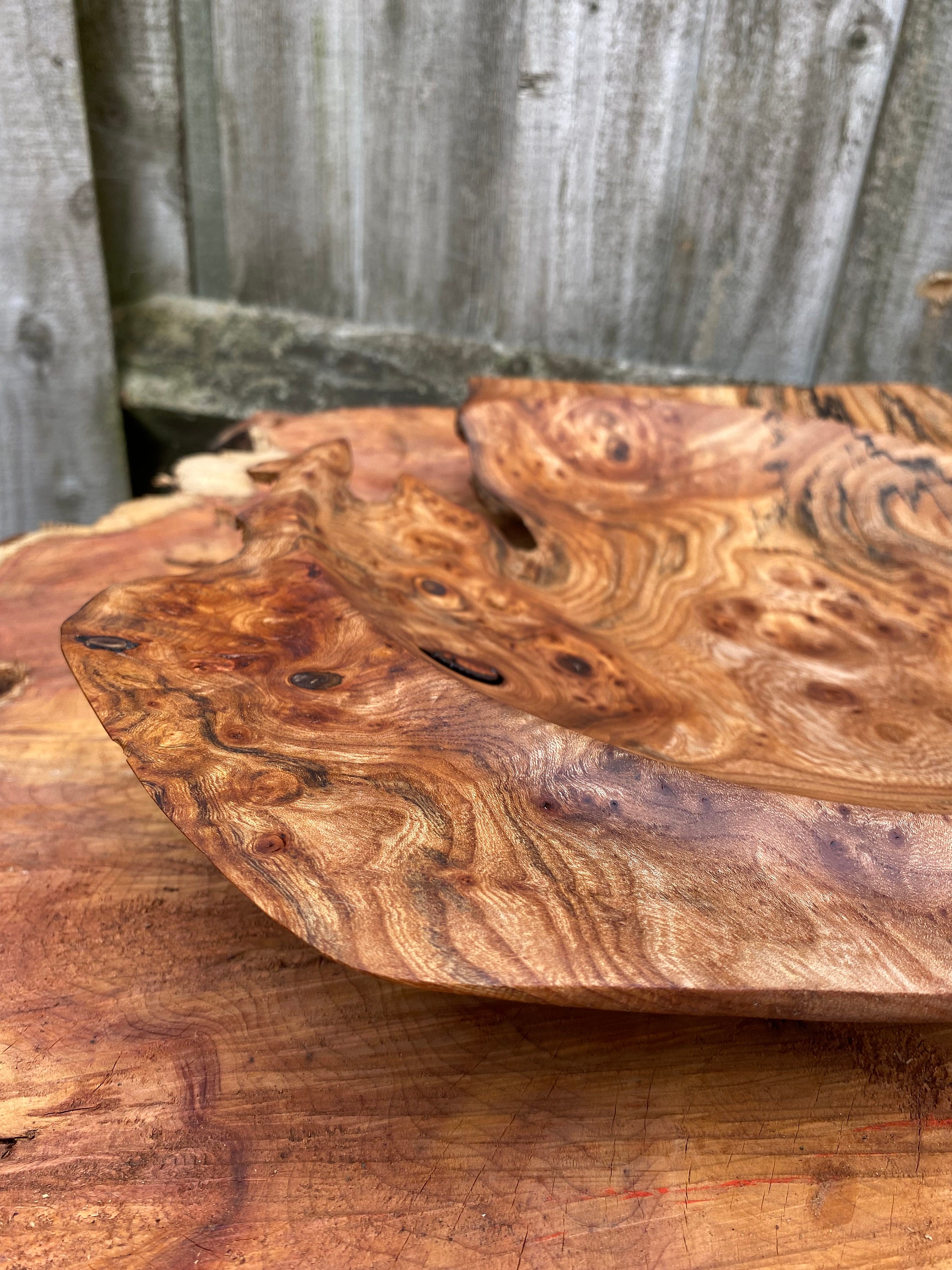 Burr Elm Waney Edge Wooden Bowl Unique and Beautiful Bowl in Stunning ...