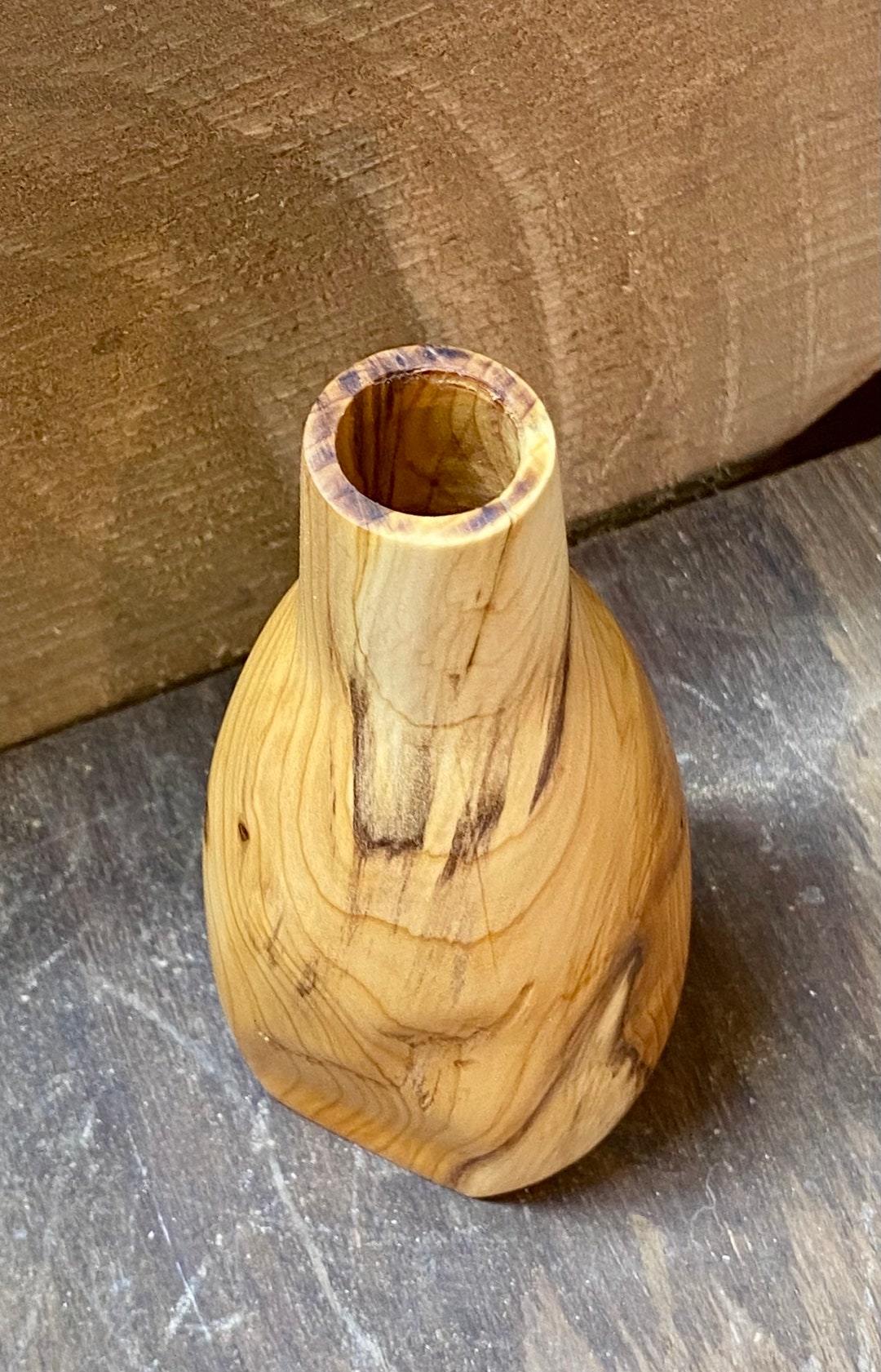 Yew Wood Bud-vase Weed-pot Flower Vase Wooden Bottle Wooden - Etsy