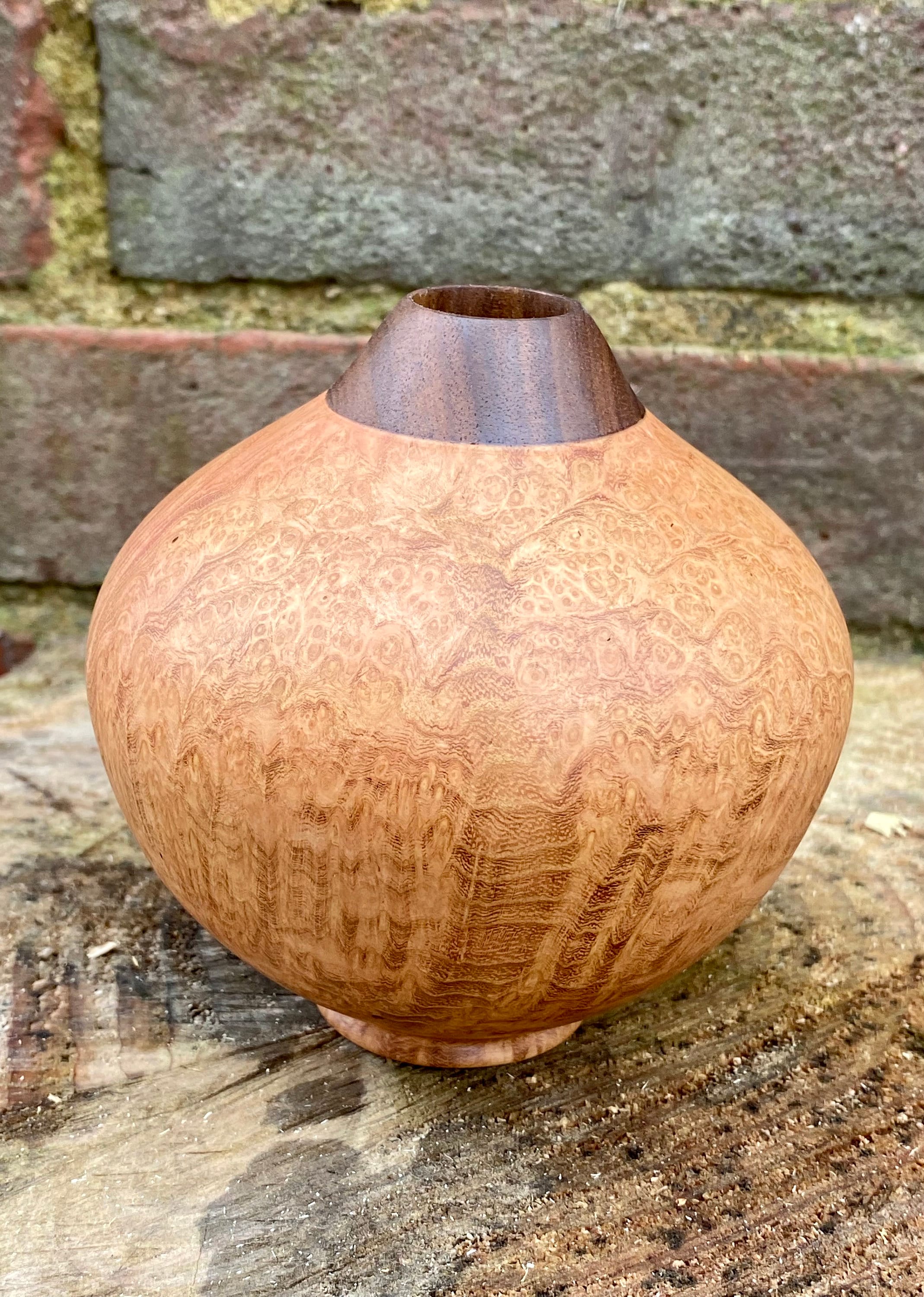 Burr Robinia and African Walnut Hollow Form. Wooden Urn. Wooden Bottles ...