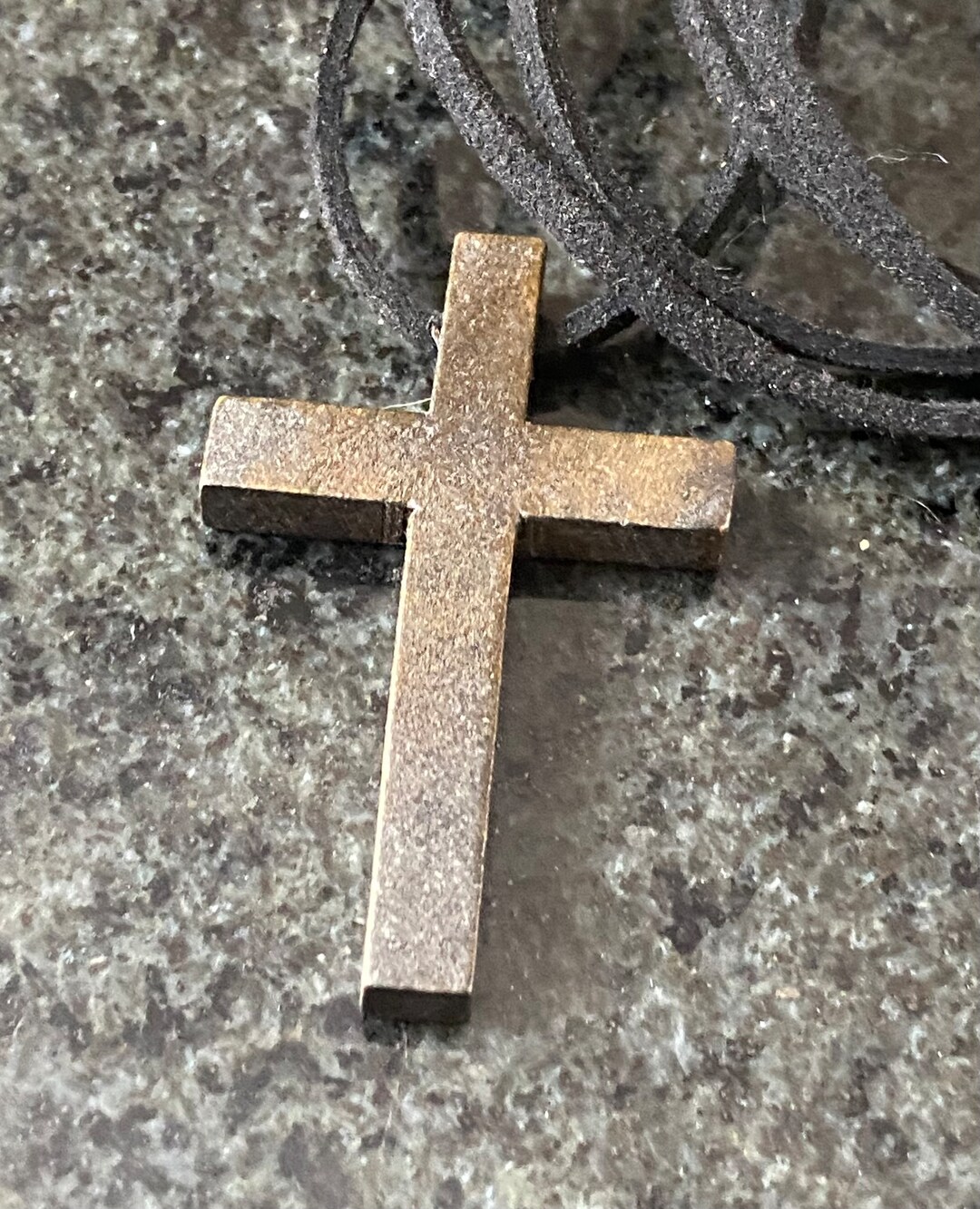 Crucifix Cross Necklace With Leather Square Cord Palo Santo Wood Cross ...