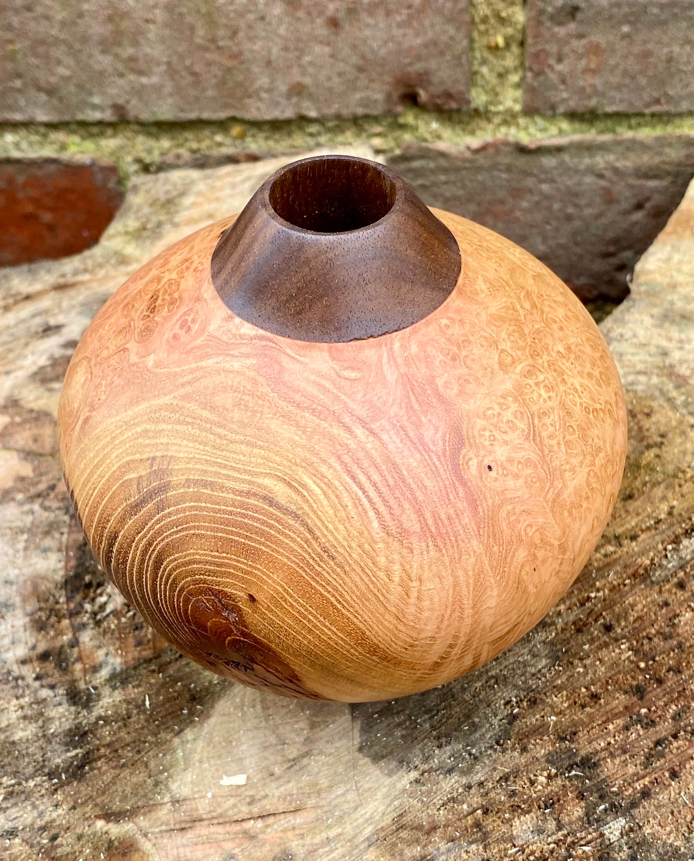 Burr Robinia and African Walnut Hollow Form. Wooden Urn. Wooden Bottles ...