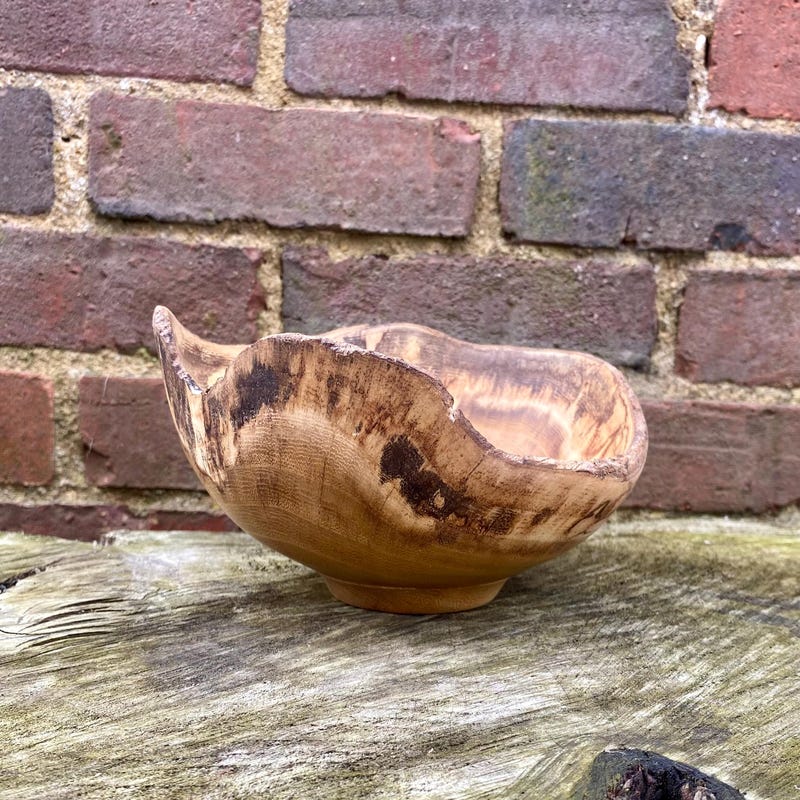 Rustic Live Edge Bowl - Etsy UK