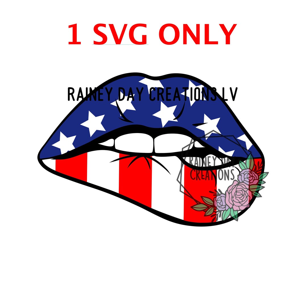 4th of July Lips, Flag Lips, American Lips, Biting Lips SVG ONLY - Etsy