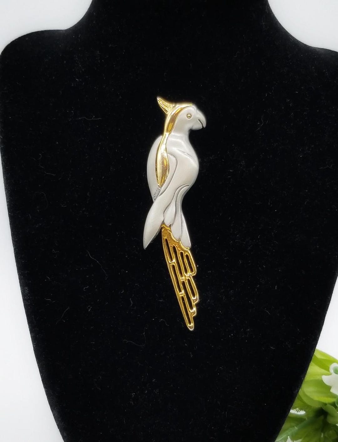 Vintage FAF Parrot Brooch: 18K Gold Plated Pewter, Montreal Designer - Etsy